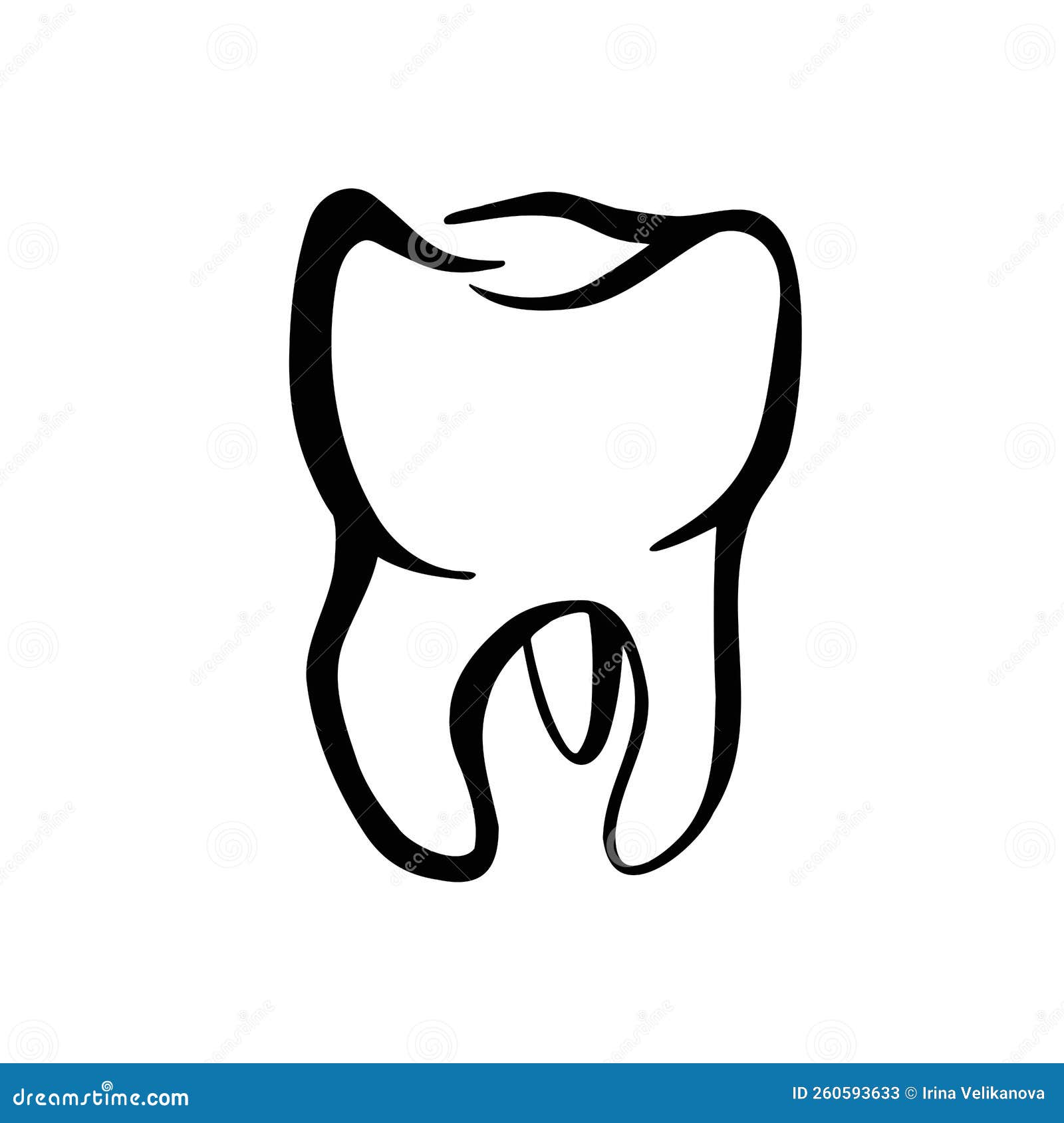 Tooth Symbol for Logo, Dentistry, Monochrome Vector Stock Vector ...