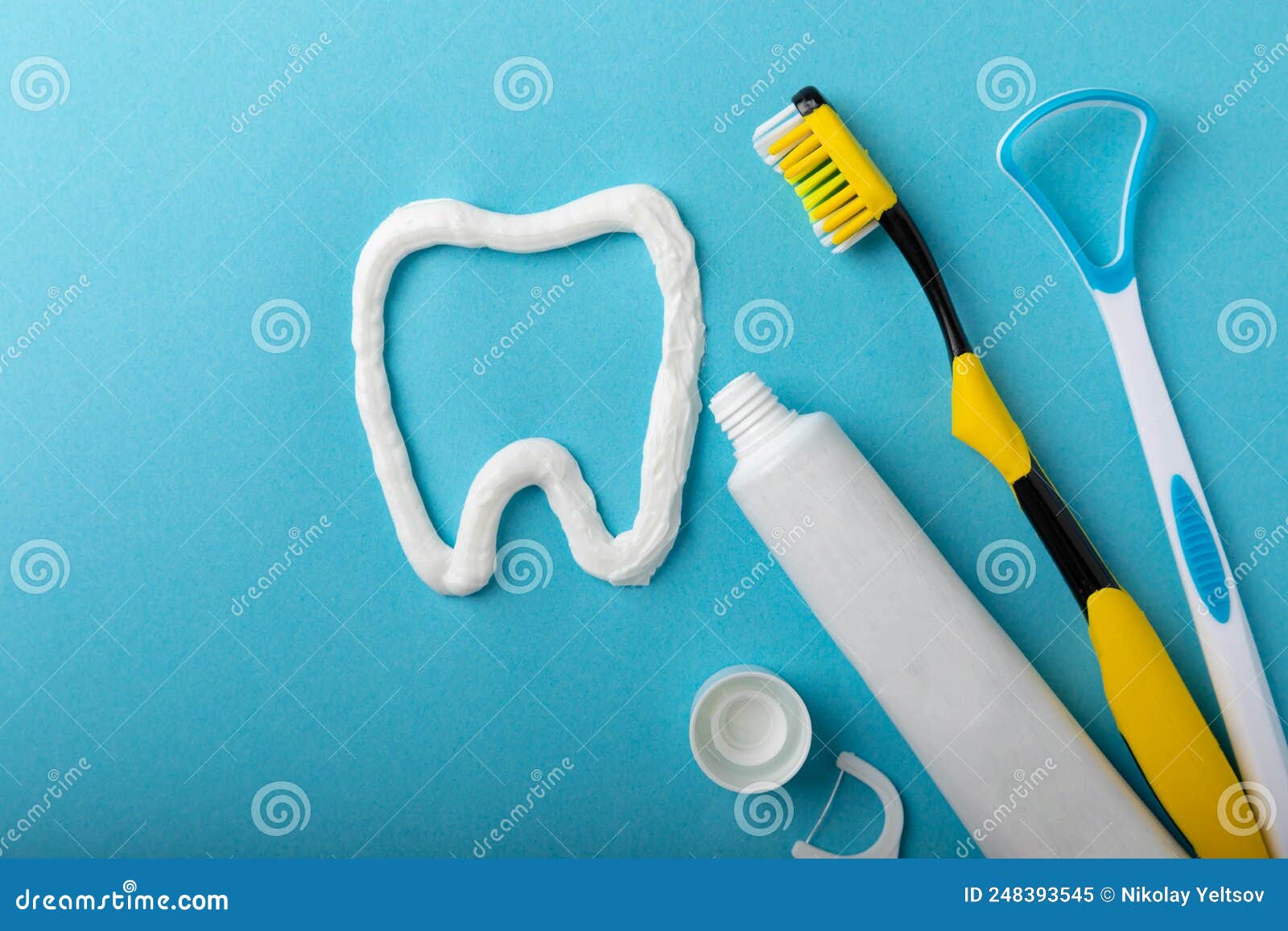 Tooth Symbol Made from Toothpaste. Stock Image - Image of yellow, brand ...