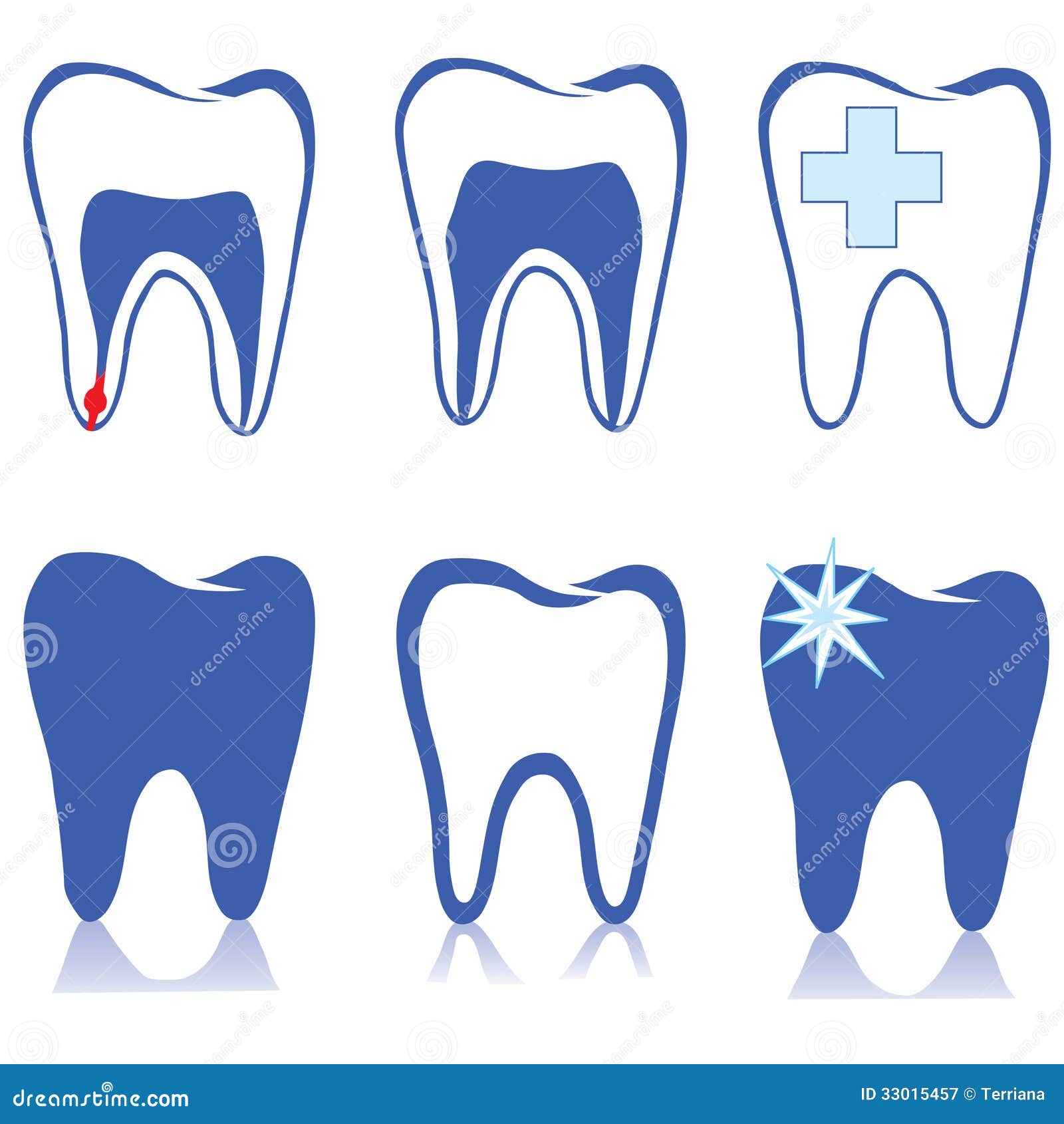 Tooth symbol set. stock illustration. Illustration of hospital - 33015457