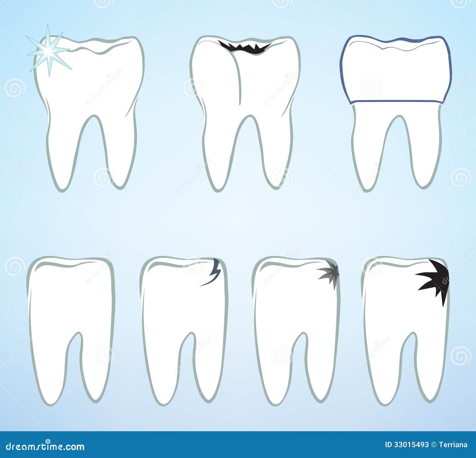Tooth symbol set. stock illustration. Illustration of grinder - 33015493