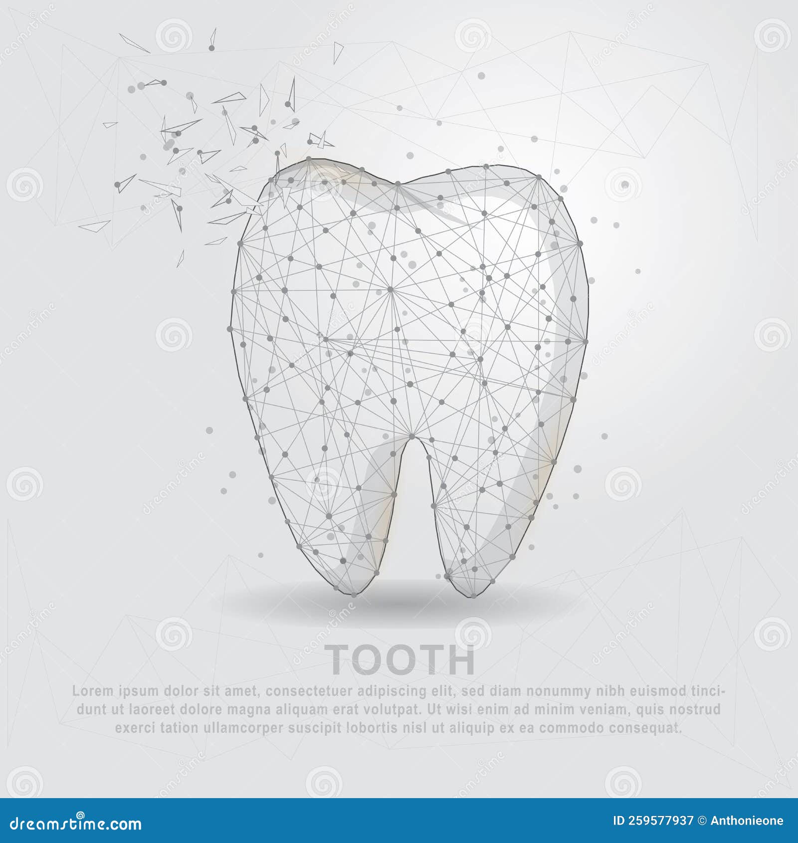 Tooth Symbol Shape Point, Line and Composition Digitally Drawn in the ...