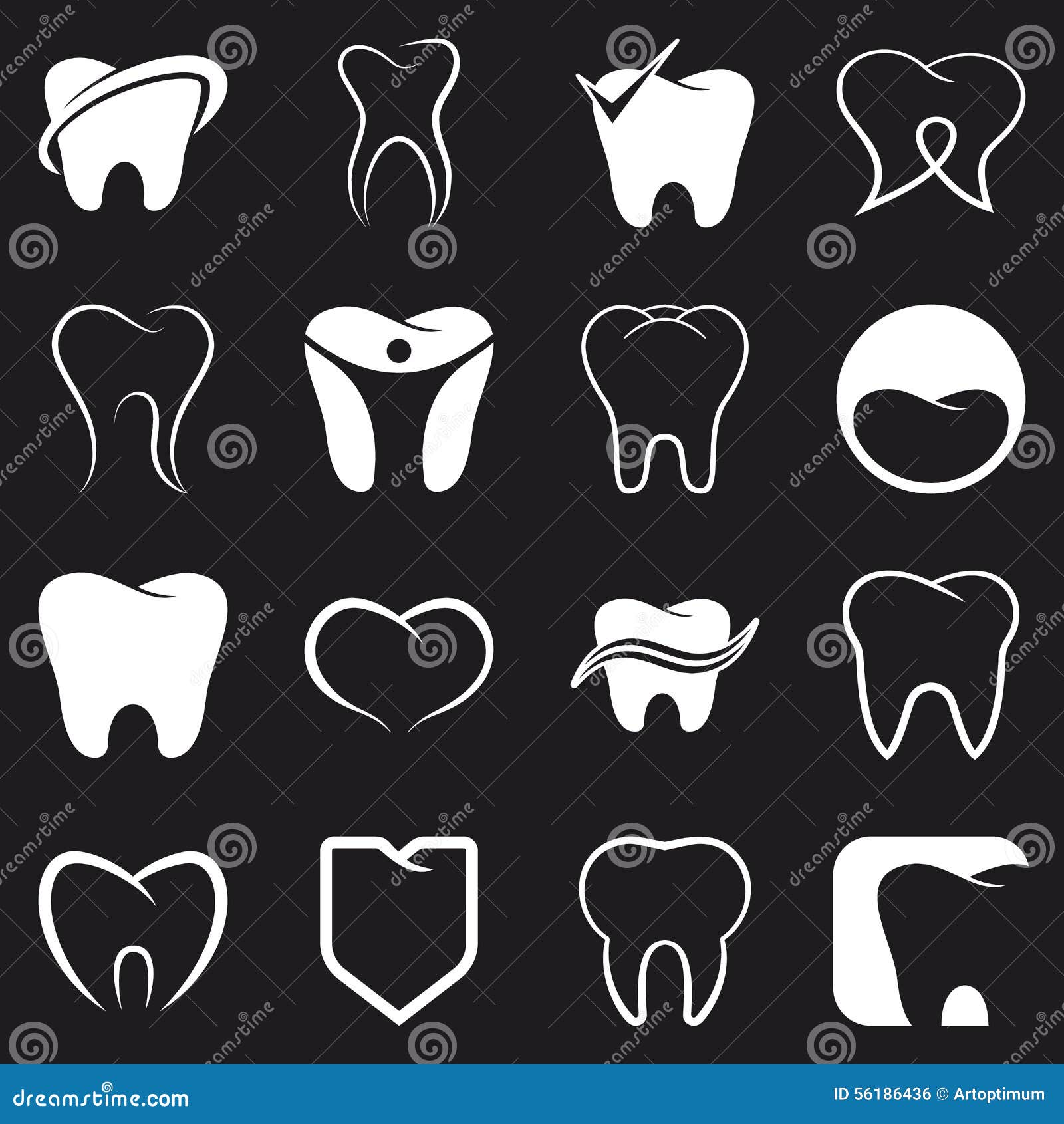 Tooth , Teeth Vector Icons Set Stock Vector - Illustration of dentist ...