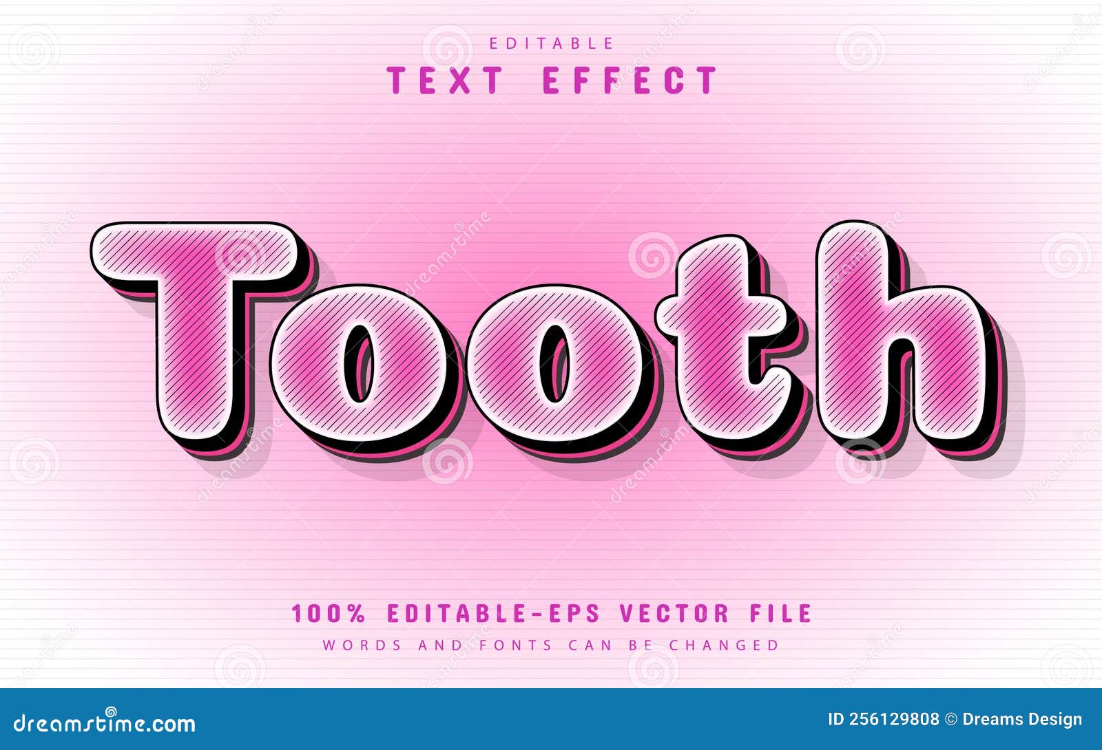 Tooth Text, Editable Text Effect Stock Vector - Illustration of care ...