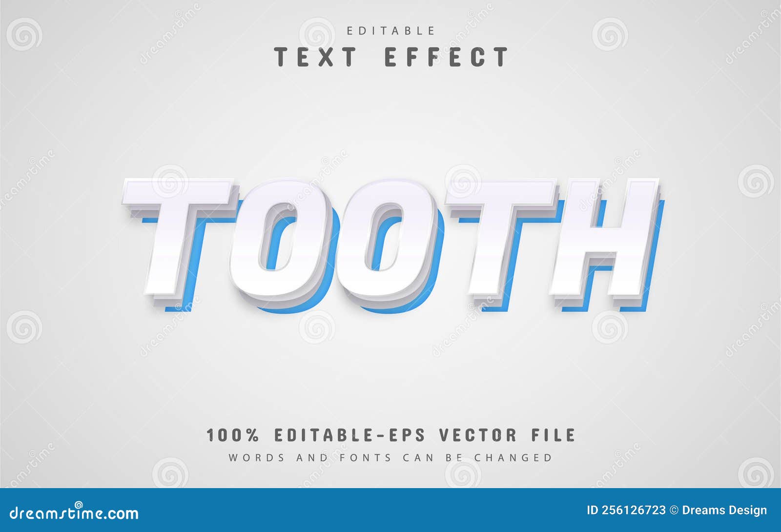 Tooth Text Effect Paper Style Stock Vector - Illustration of yellow ...