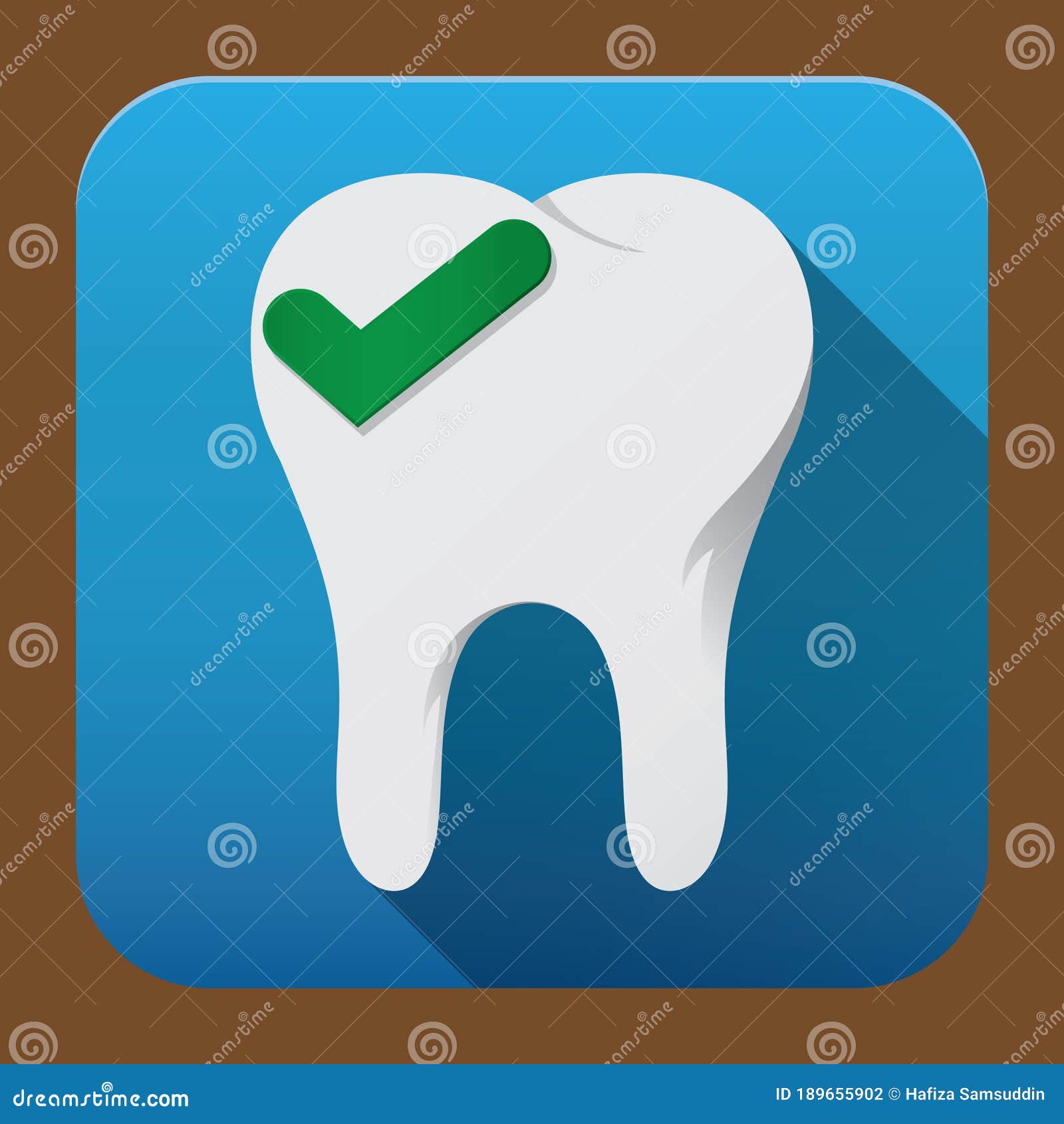 Tooth with Tick Mark. Vector Illustration Decorative Design Stock ...