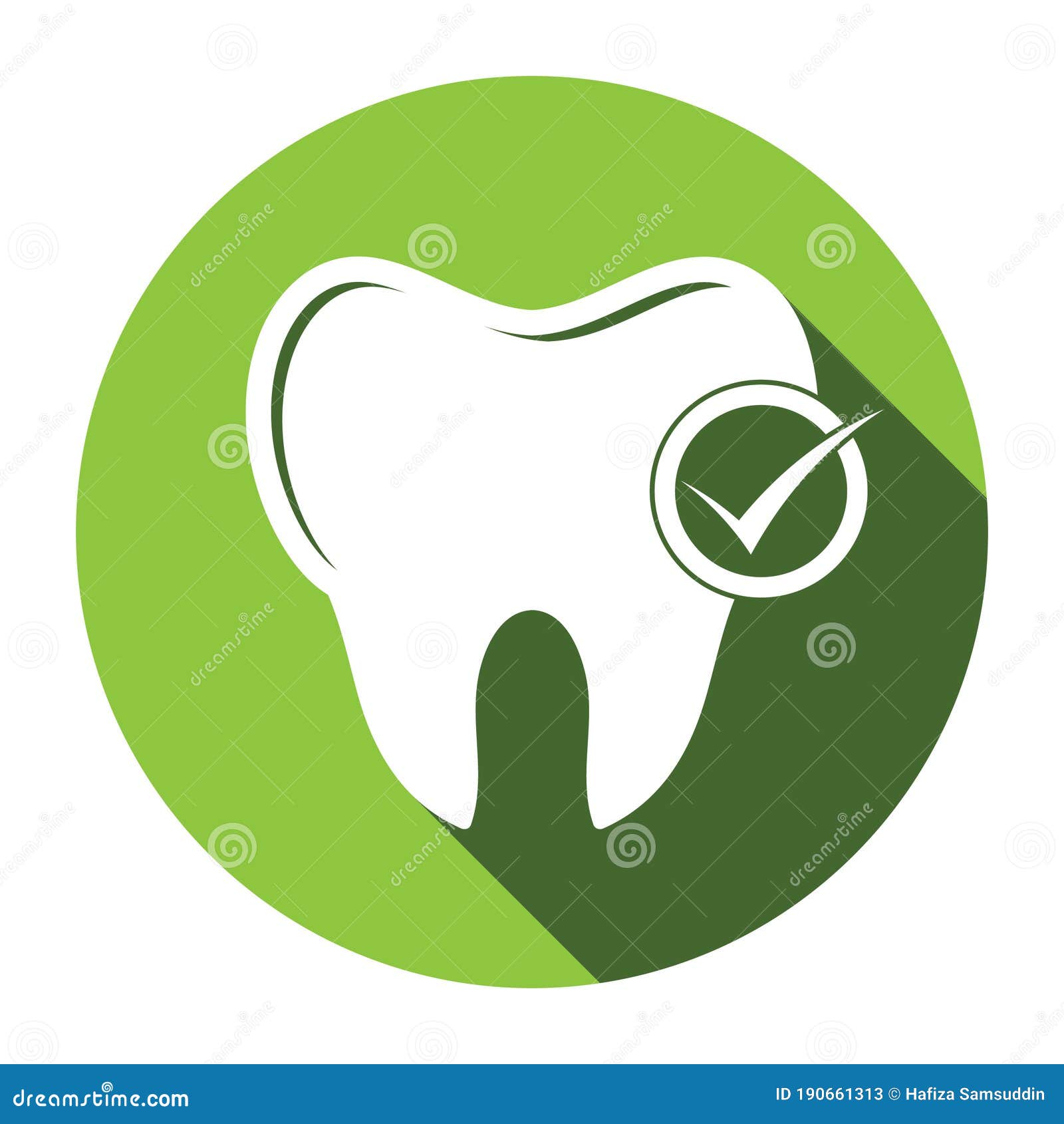 Tooth With Tick Checkmark Gray Icon. Internal Organ Symbol Vector ...
