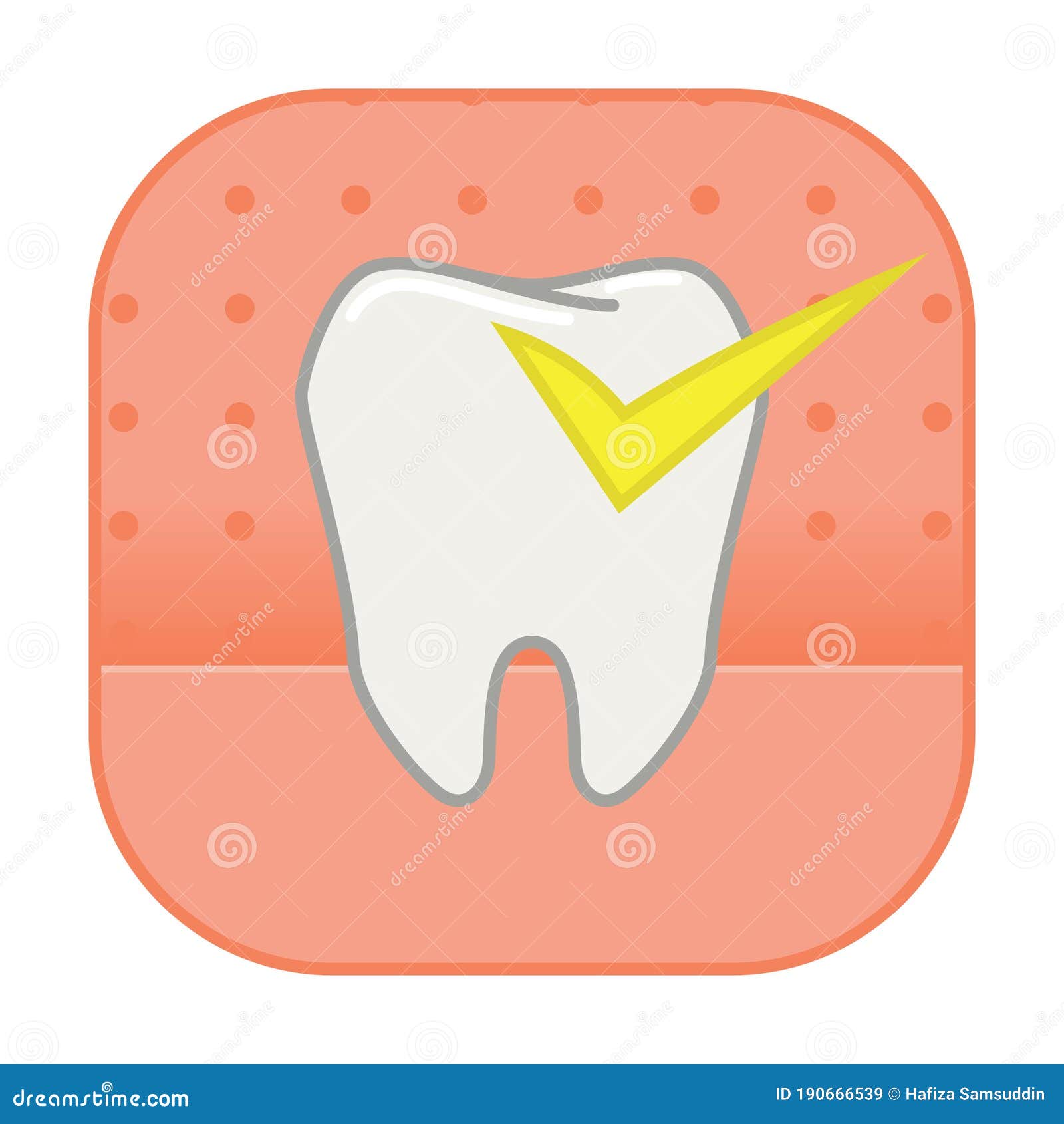 Tooth with Tick Mark. Vector Illustration Decorative Design Stock ...
