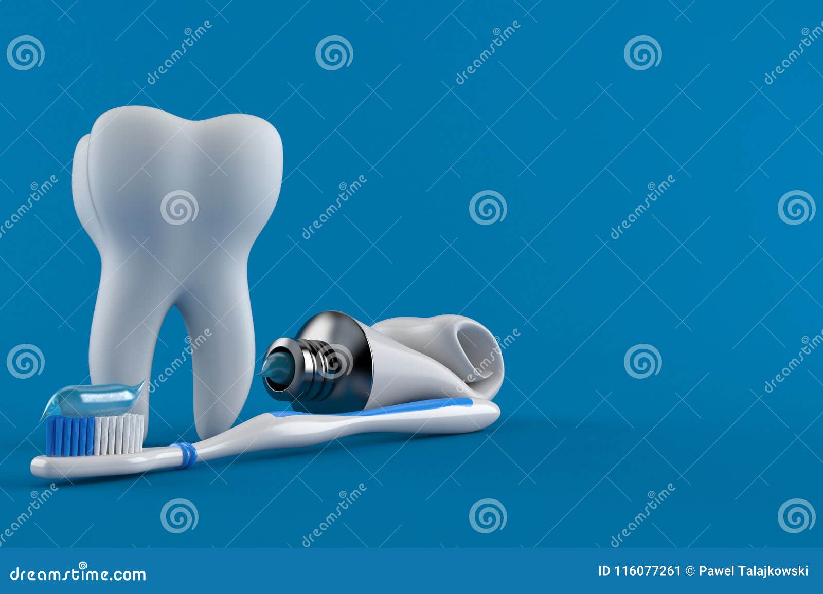 Tooth With Toothpaste Hair. Hands Up. Shining Stars. Cute Funny Cartoon ...