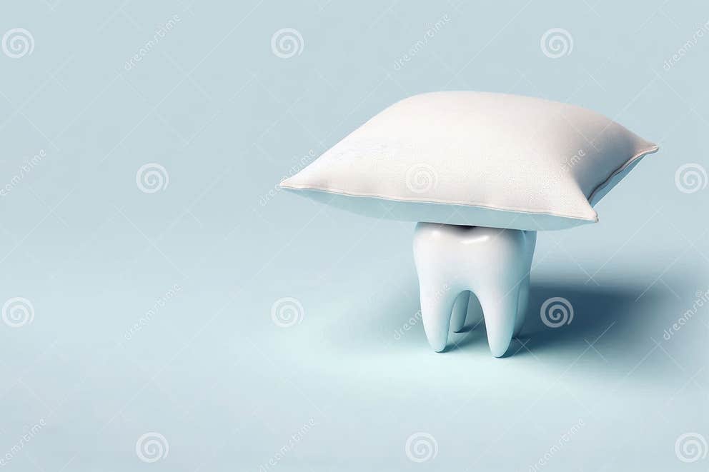 A Tooth Under the Pillow. Space for Text. Stock Image - Image of soft ...