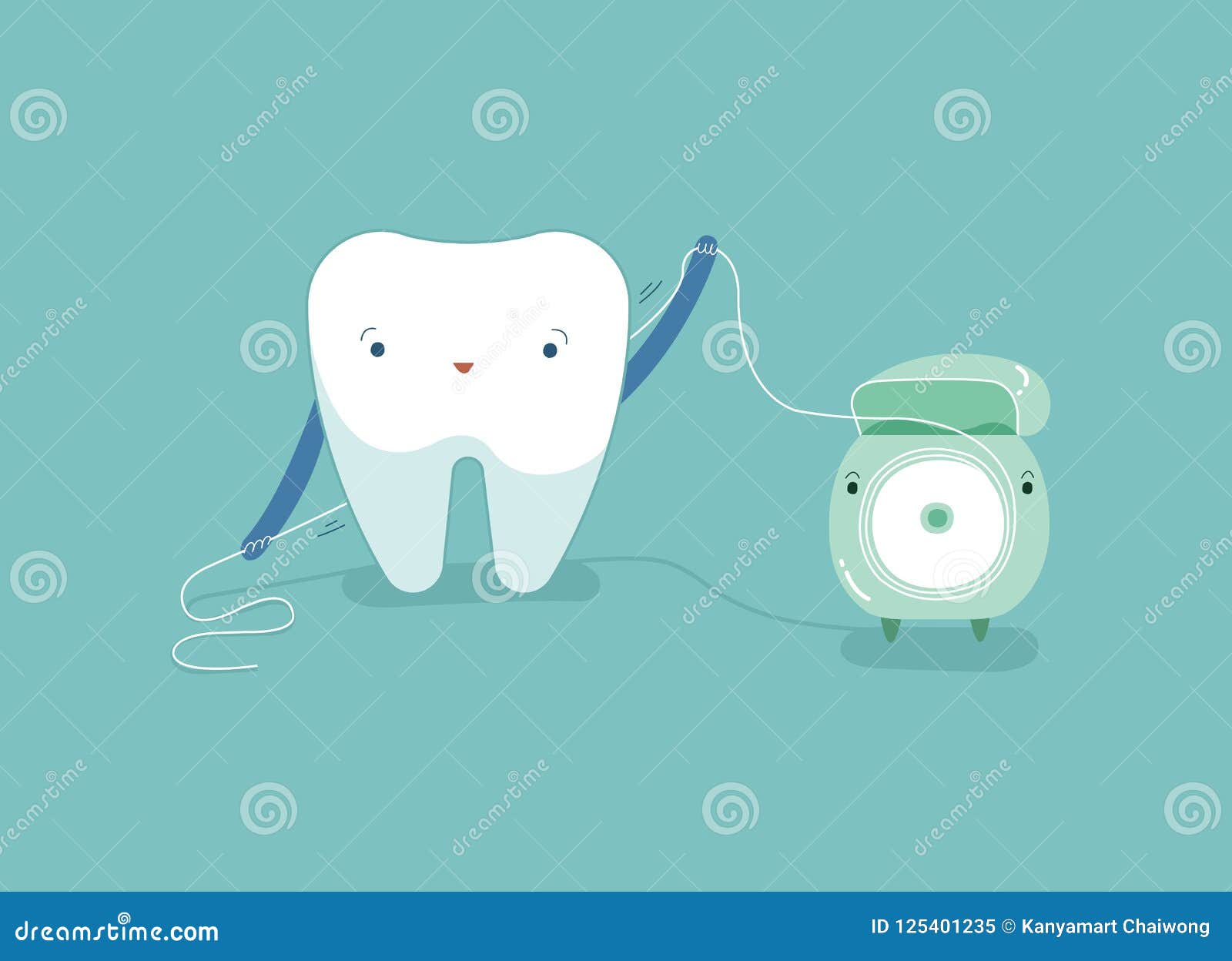 Dental Floss Icon. Brush Teeth. Vector Illustration Isolated On A White ...