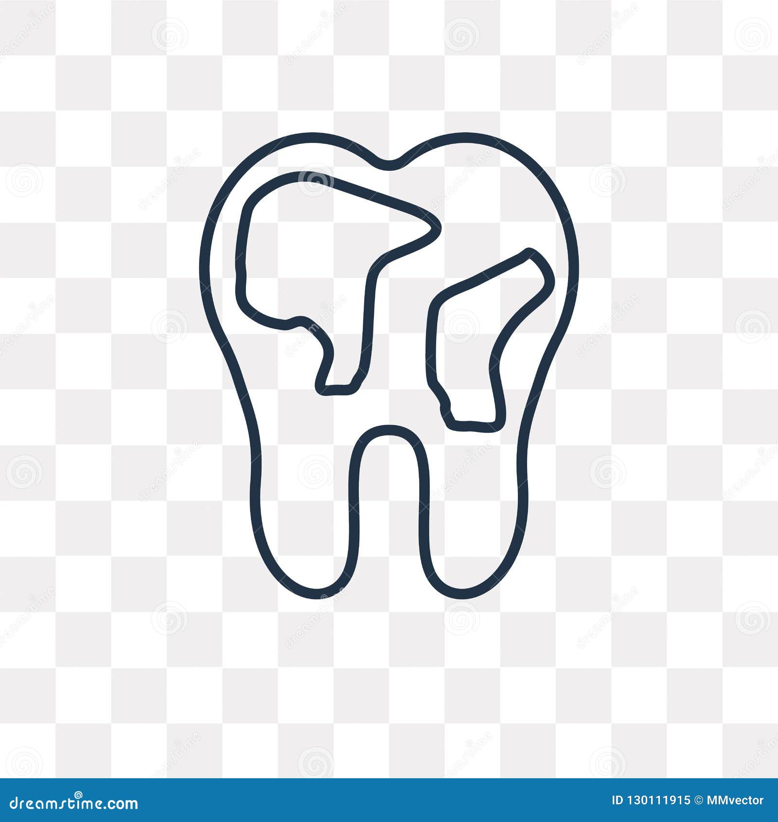 Tooth Vector Icon Isolated on Transparent Background, Linear Too Stock ...