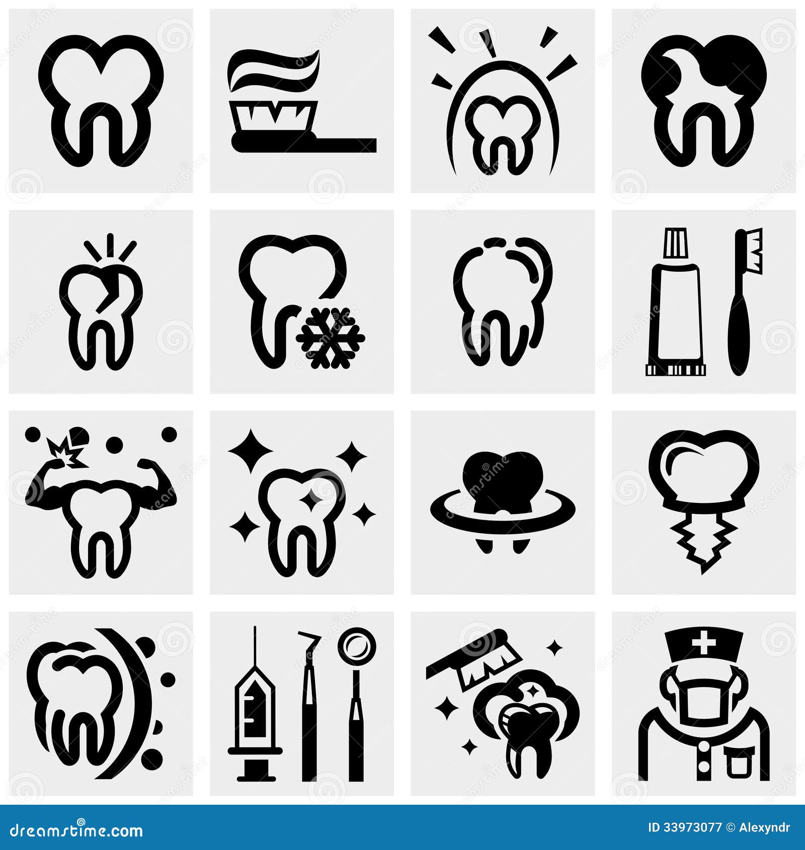 Tooth Vector Icons Set on Gray. Stock Vector - Illustration of dentures ...