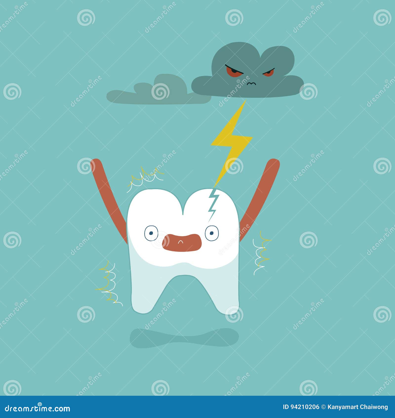 Tooth Was Lightning Made it Broken ,teeth and Tooth Concept of Dental ...