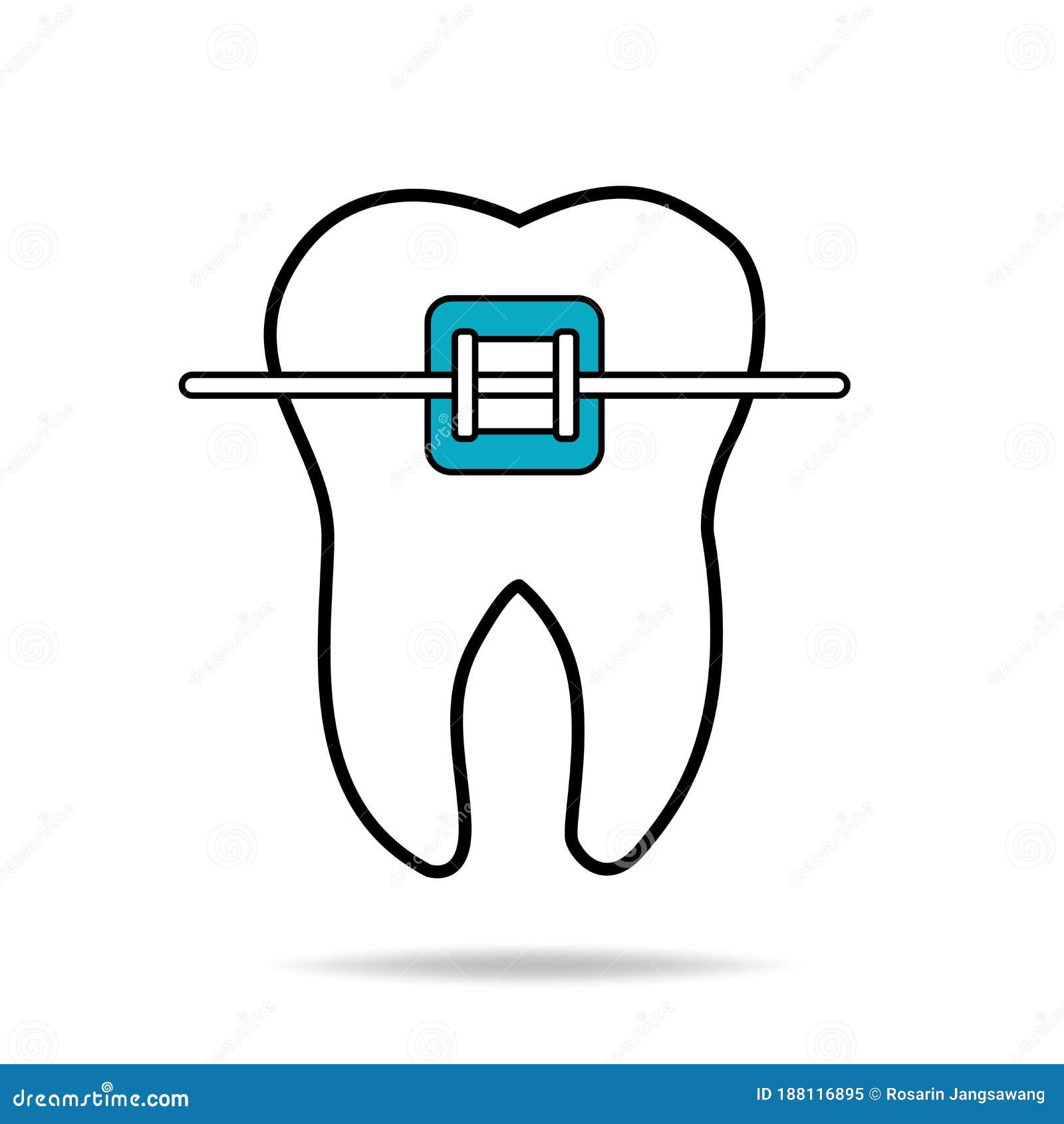 Tooth Wear Brace On The Blue Background Stock Vector Illustration Of