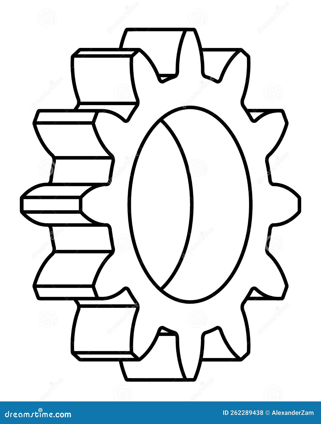 Tooth wheel gear stock vector. Illustration of gearwheel - 262289438