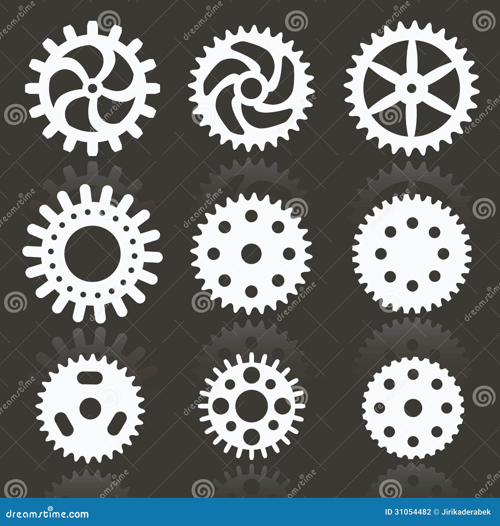 Tooth Wheels (white) Vector Illustration | CartoonDealer.com #31054482