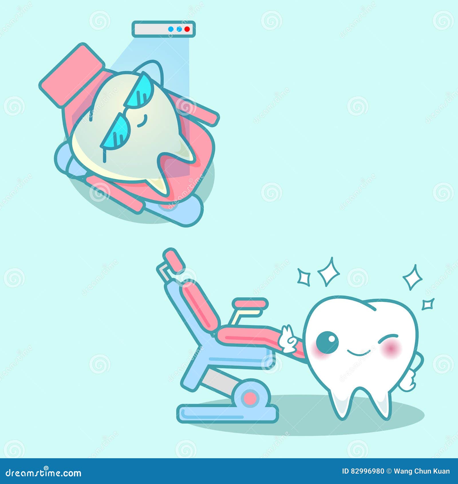 Tooth Before And After Bleaching And Cleaning Vector Illustration ...
