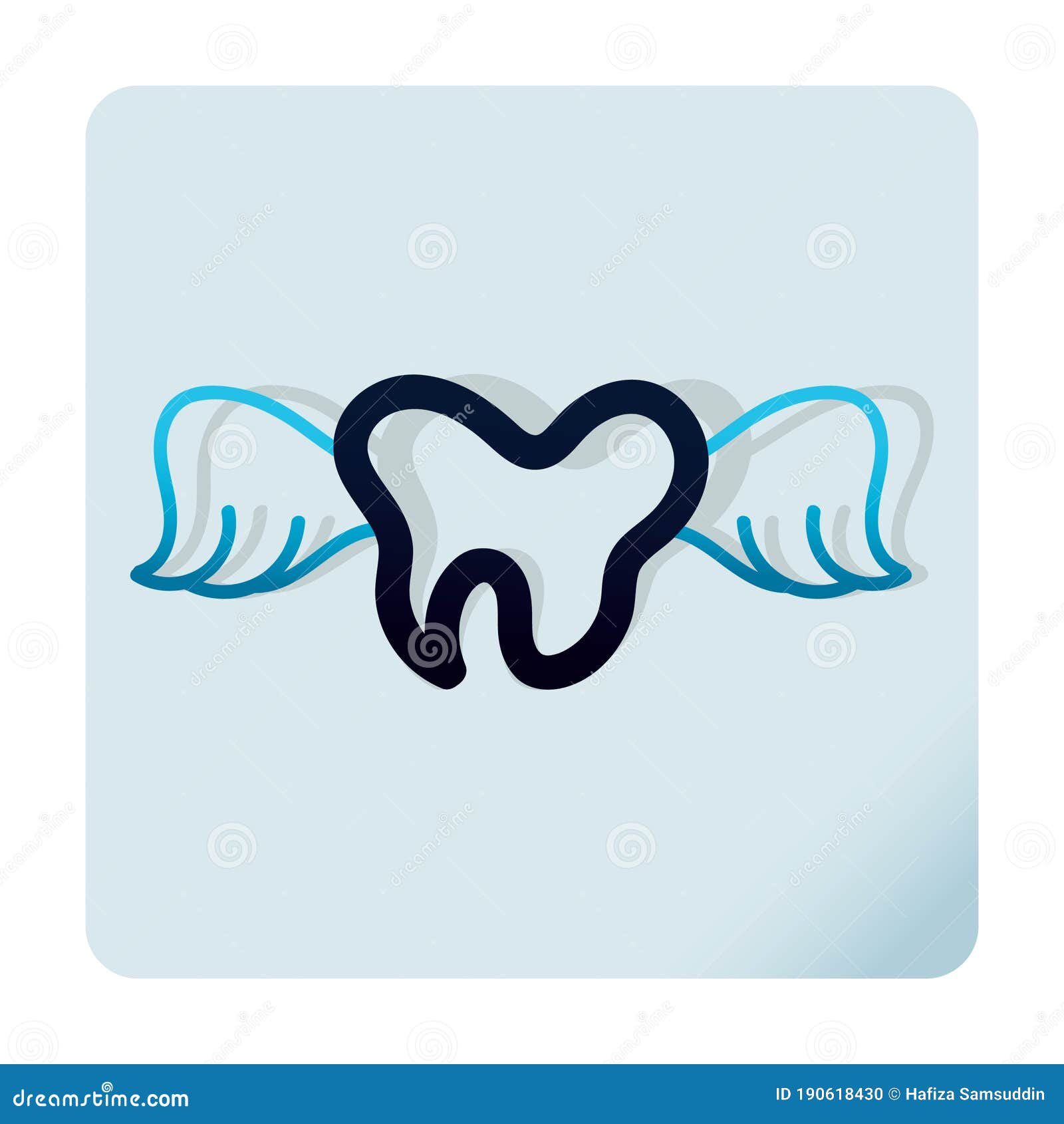 Tooth with Wings. Vector Illustration Decorative Design Stock Vector ...