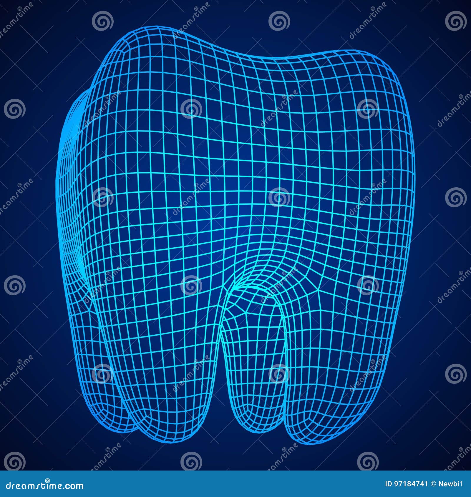 Tooth Wireframe Mesh stock vector. Illustration of grid - 97184741