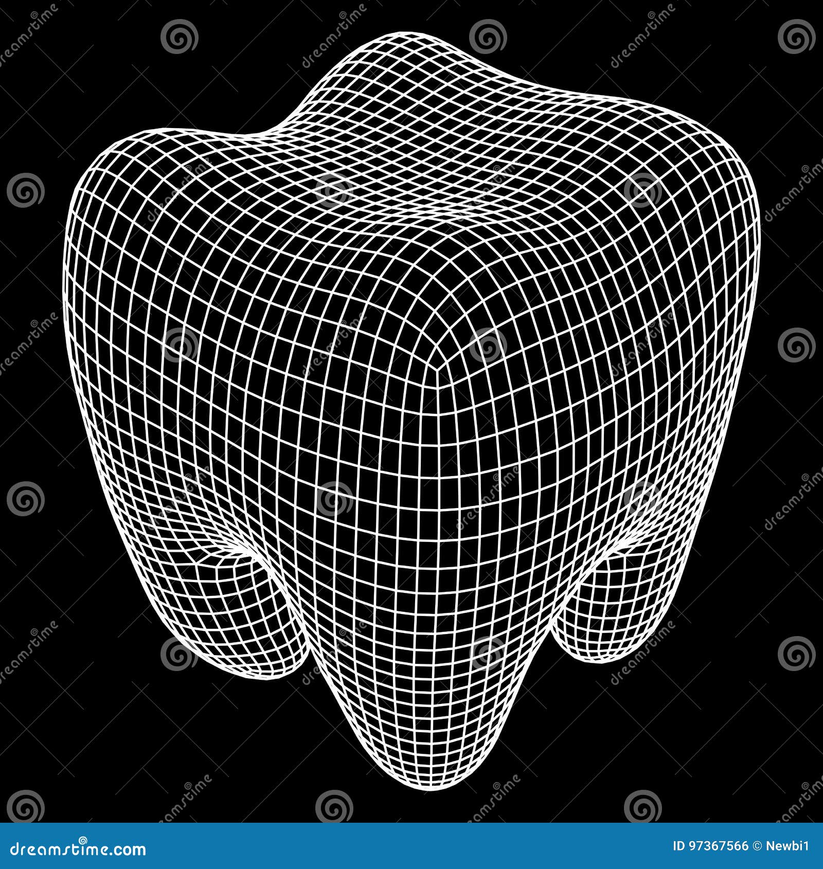 Tooth Wireframe Mesh stock vector. Illustration of enamel - 97367566