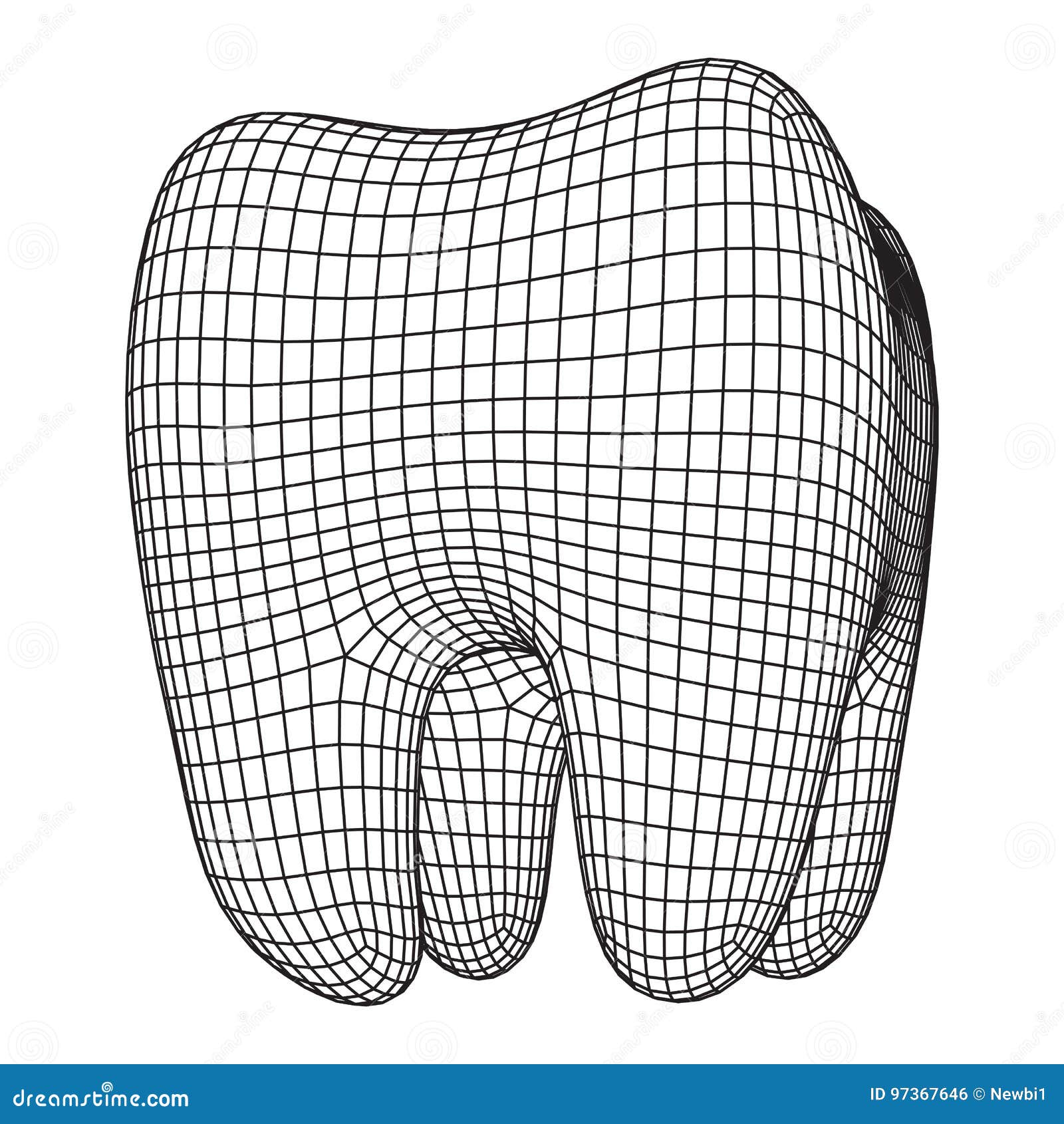 Tooth Wireframe Mesh stock vector. Illustration of care - 97367646