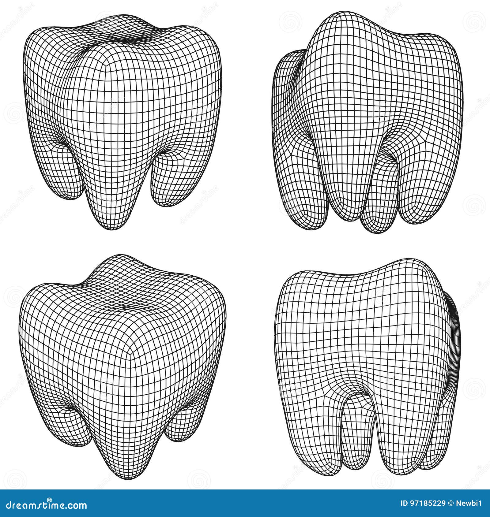Tooth Wireframe Mesh stock vector. Illustration of freshness - 97185229