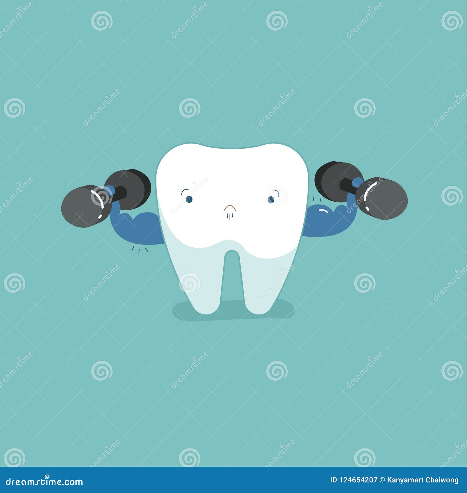 Tooth Workout for Good Healthy Dental Stock Vector - Illustration of ...