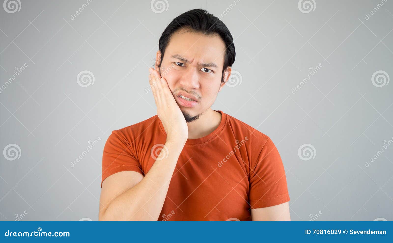 Toothache asian man. stock image. Image of disappointed - 70816029