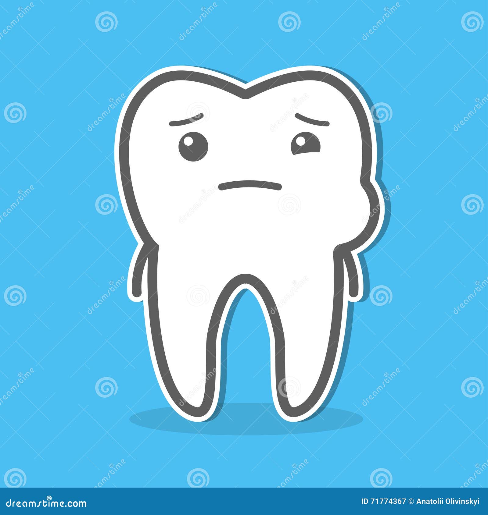 Toothache Concept, Caries Concept Isolated On Blue Background. 3D ...