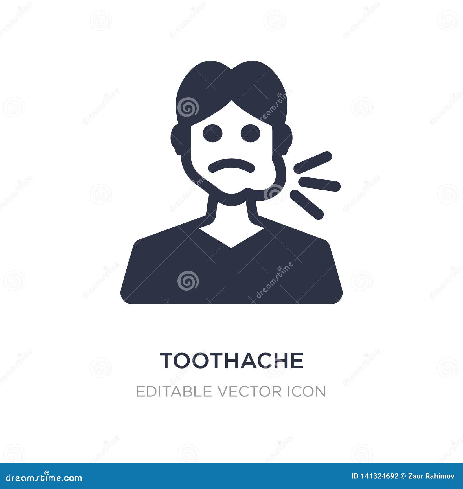 Toothache Icon on White Background. Simple Element Illustration from ...