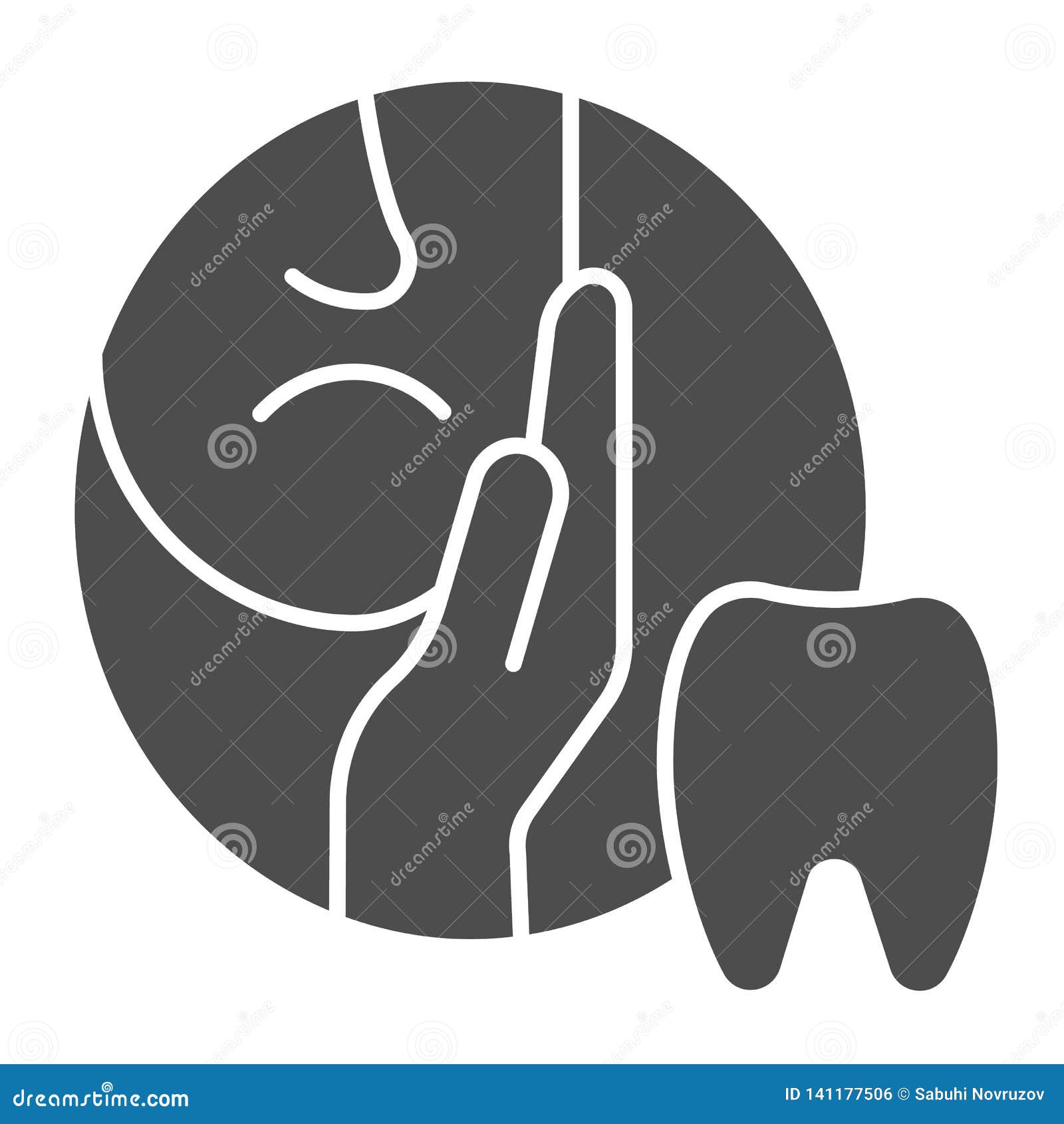 Toothache Solid Icon. Dentistry Vector Illustration Isolated on White ...