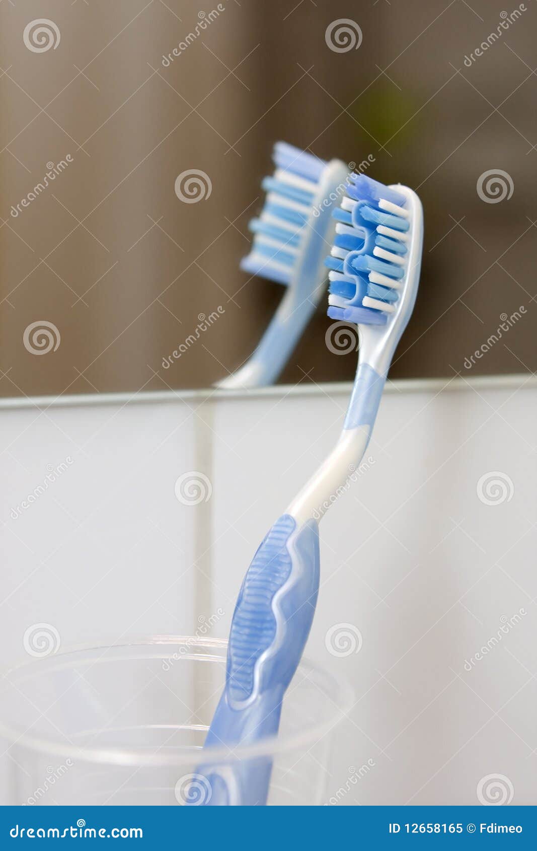 Toothbrush stock image. Image of mirror, bathroom, healthy - 12658165