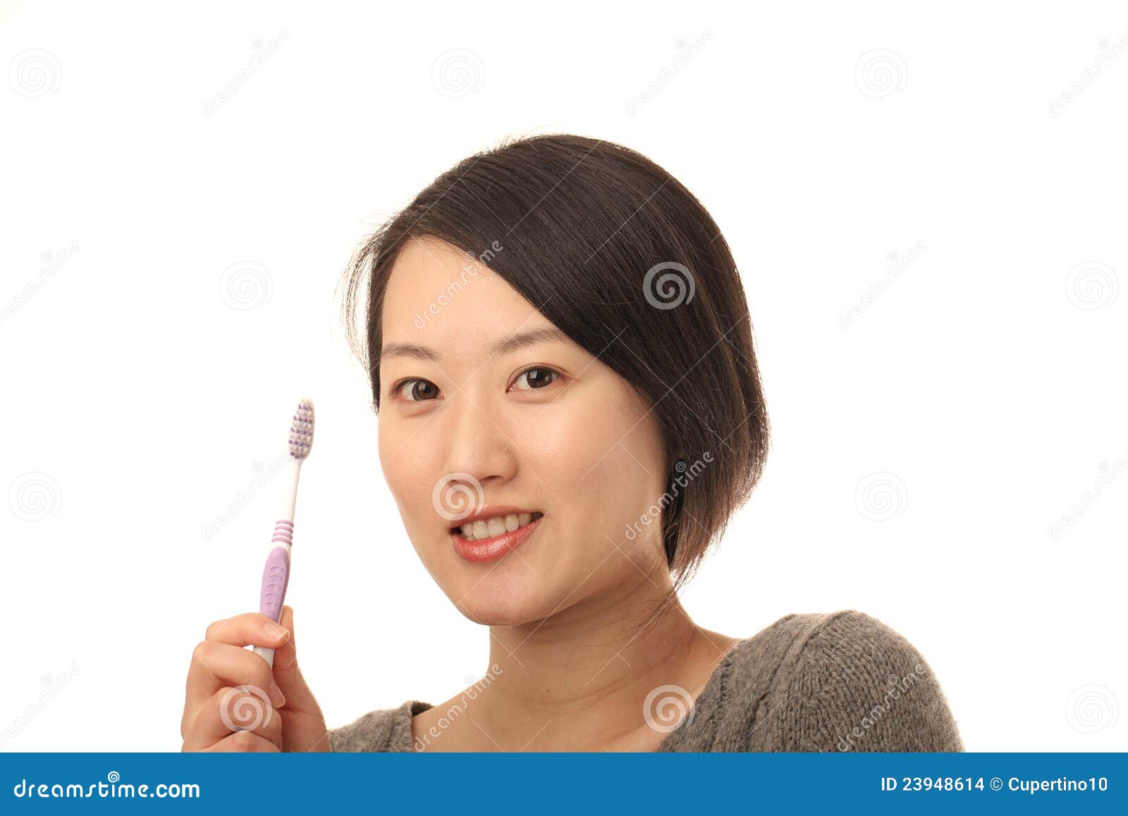 Toothbrush stock photo. Image of eyes, asian, closeup - 23948614