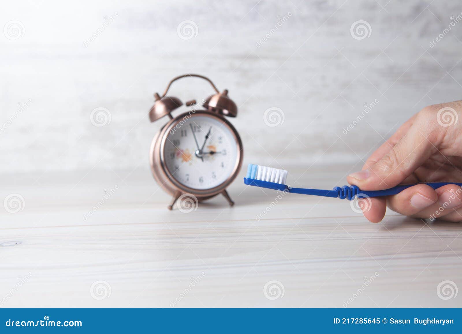 Toothbrush and Alarm Clock Time To Brush Your Teeth Stock Image - Image ...
