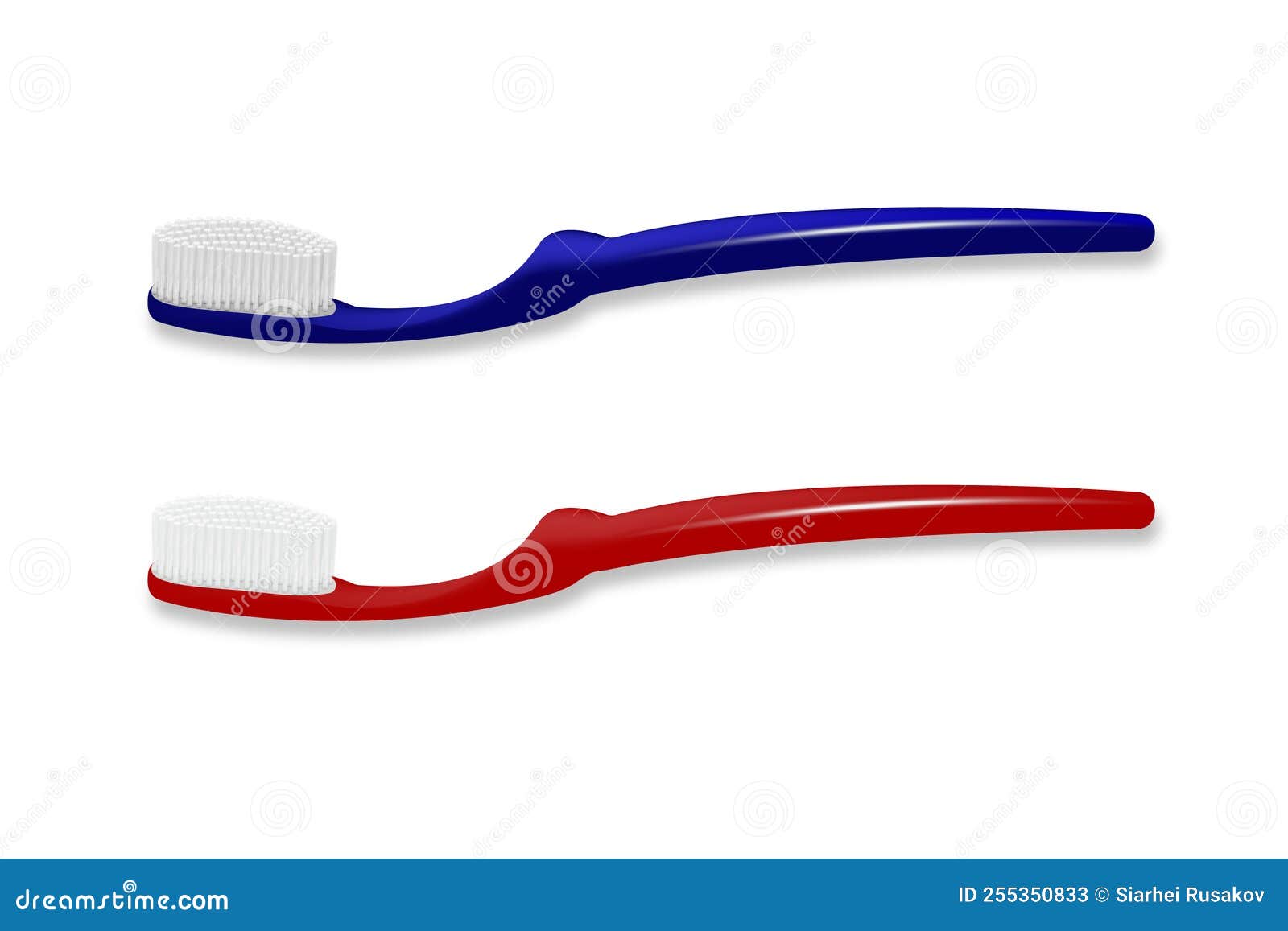 The Toothbrush is Blue and Red. Vector Illustration, Realistic. Stock ...
