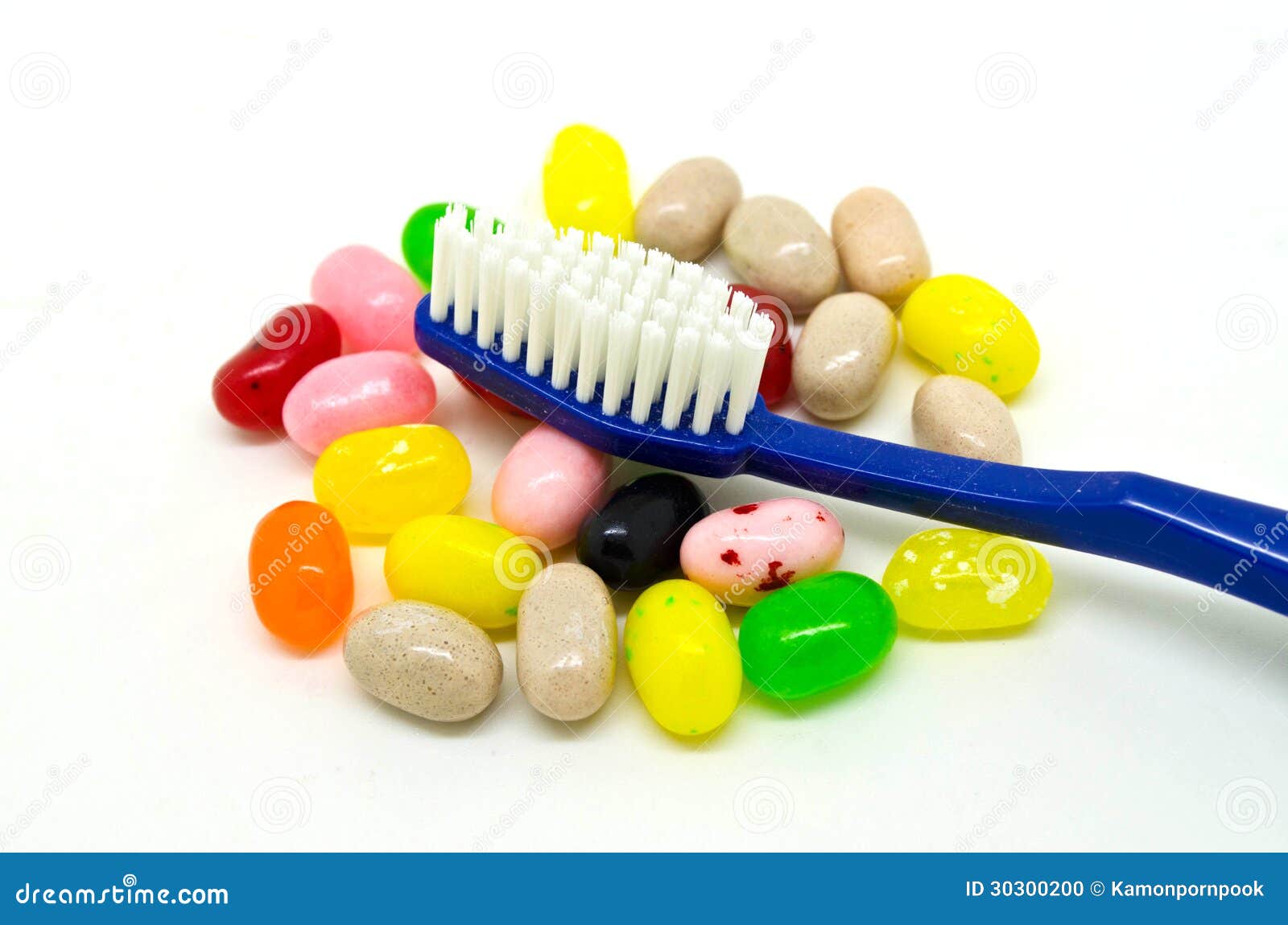 Toothbrush and candies stock photo. Image of medical - 30300200