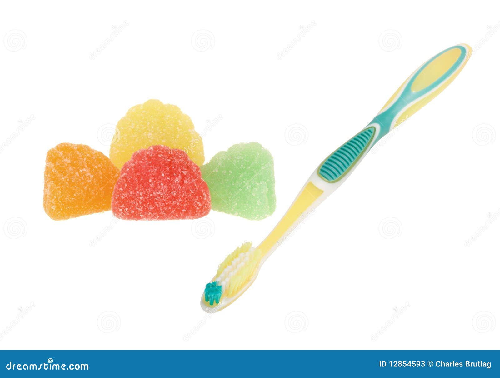 Toothbrush and Candy stock image. Image of dental, sugar - 12854593