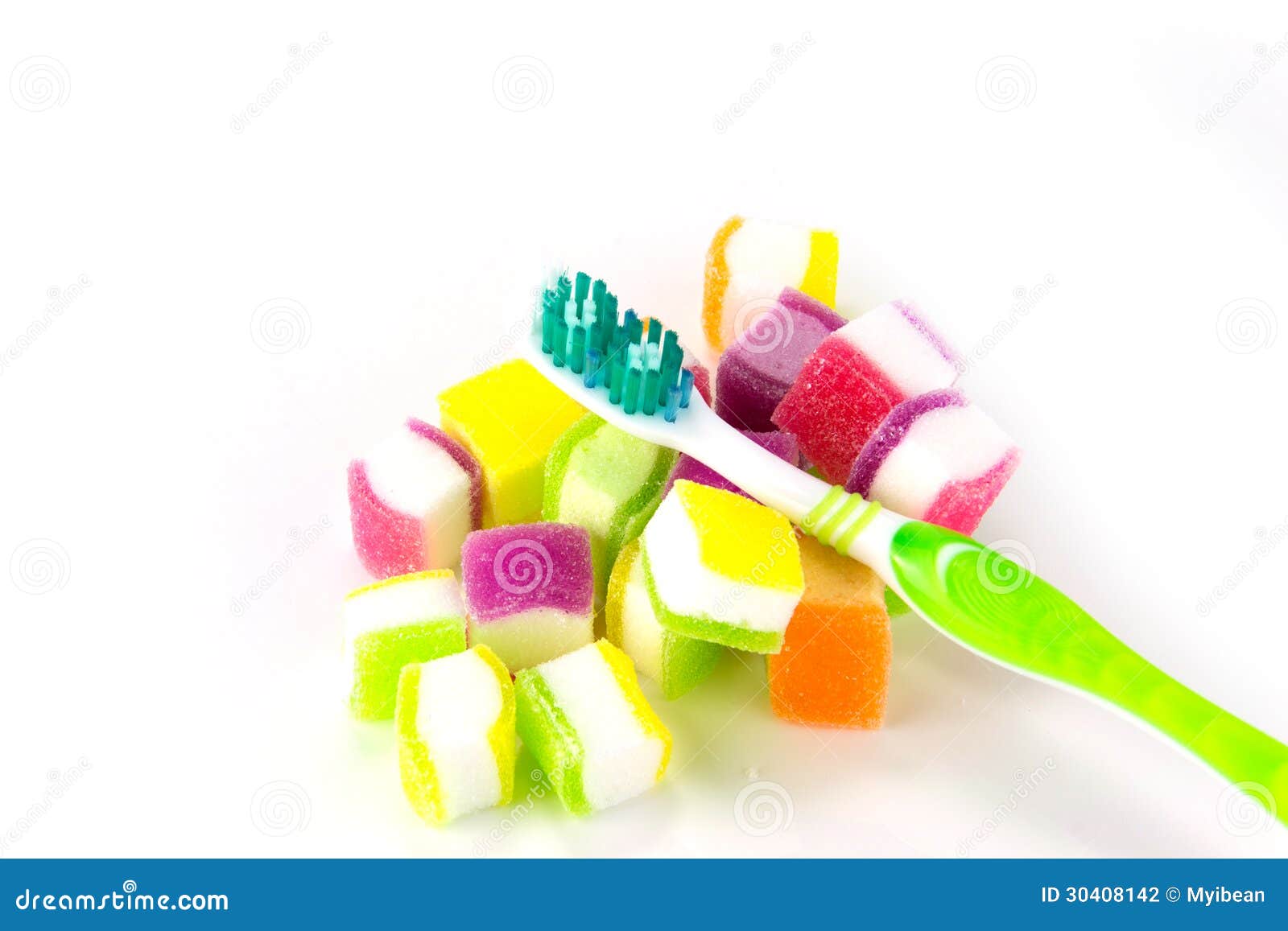 Toothbrush on Candy Background Stock Photo - Image of fluoride, dental ...
