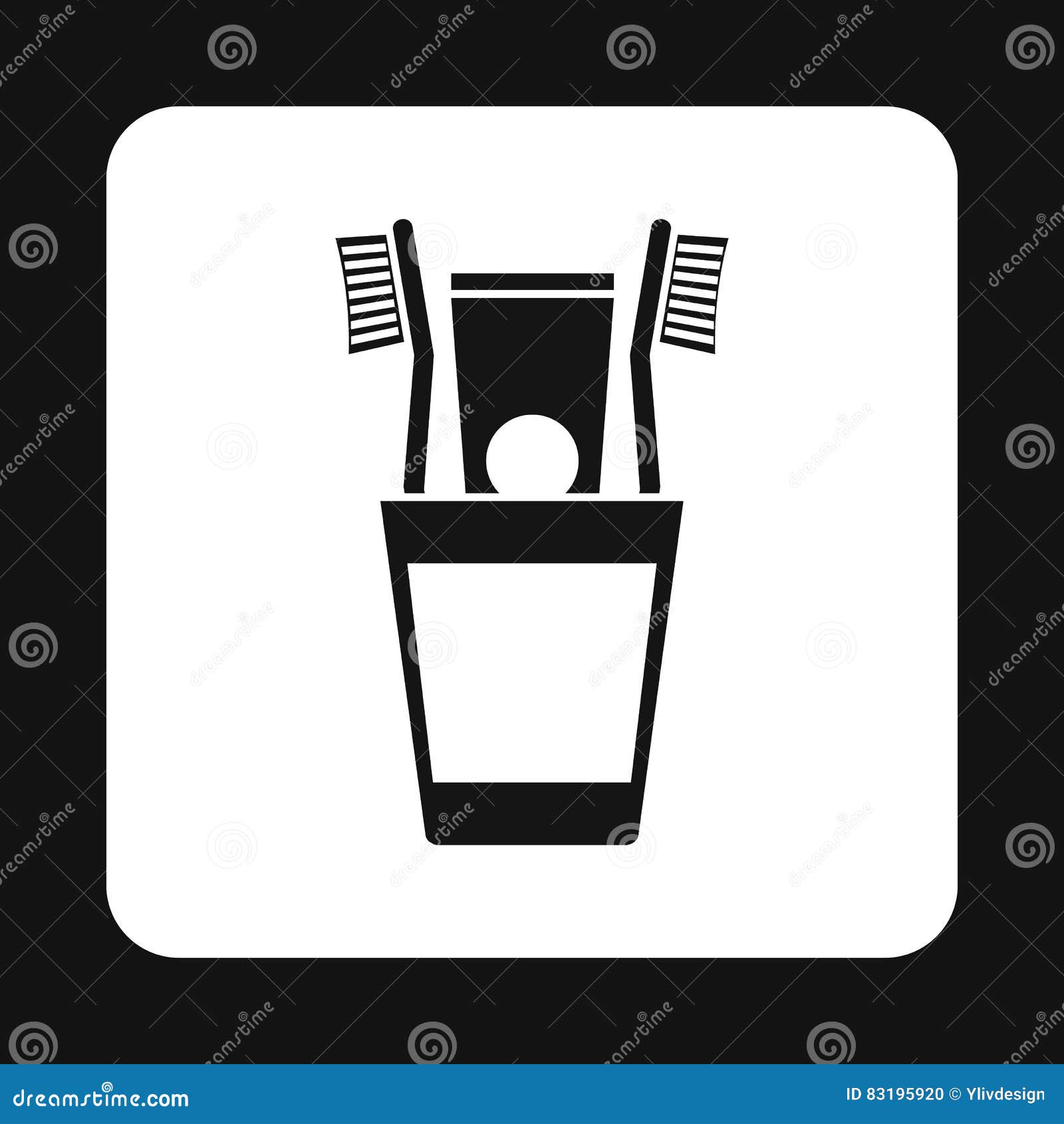 Toothbrush in a Cup Icon, Simple Style Stock Vector - Illustration of ...
