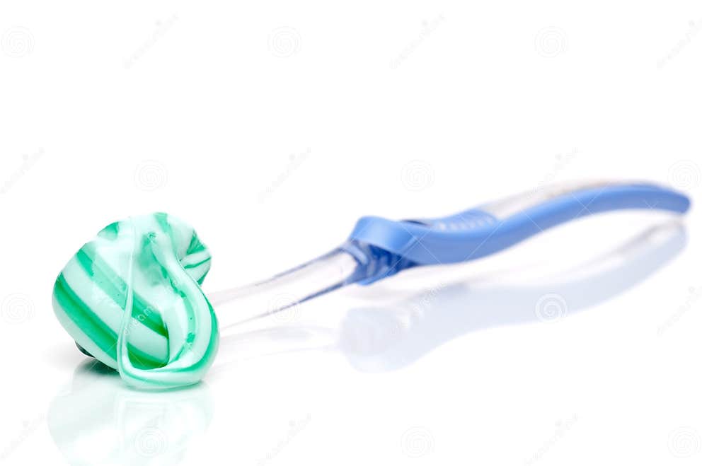 Toothbrush with Excess Toothpaste Stock Photo - Image of hygienics ...
