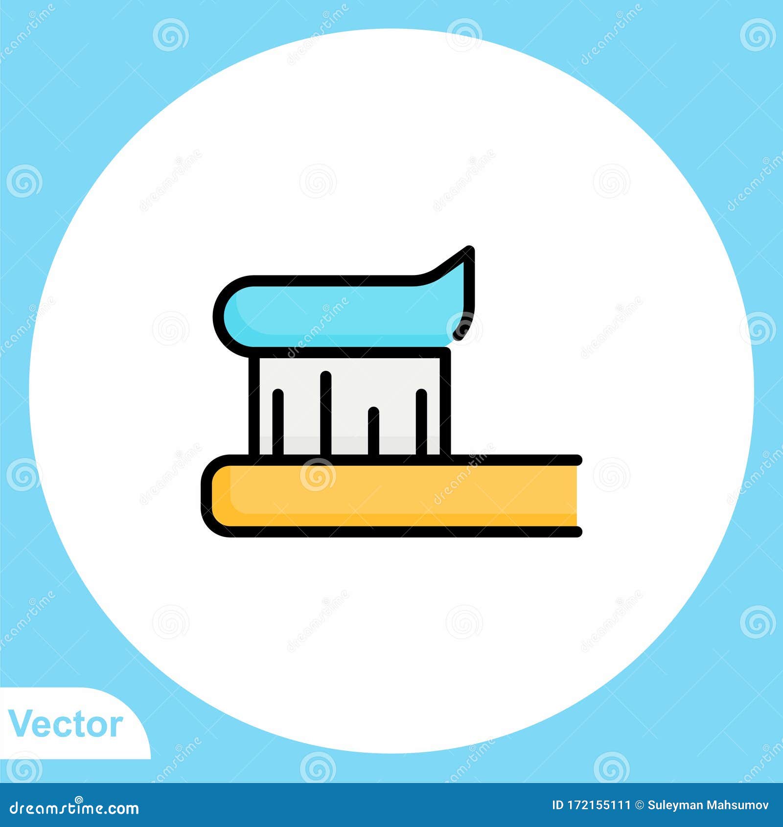 Toothbrush Flat Vector Icon Sign Symbol Stock Vector - Illustration of ...