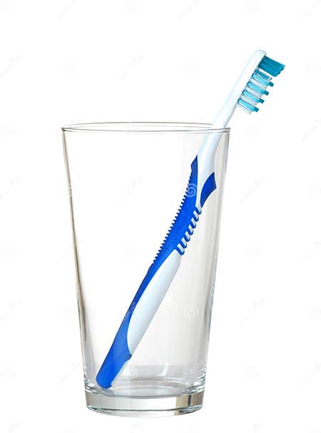 Toothbrush in Glass stock image. Image of white, glass - 14677657