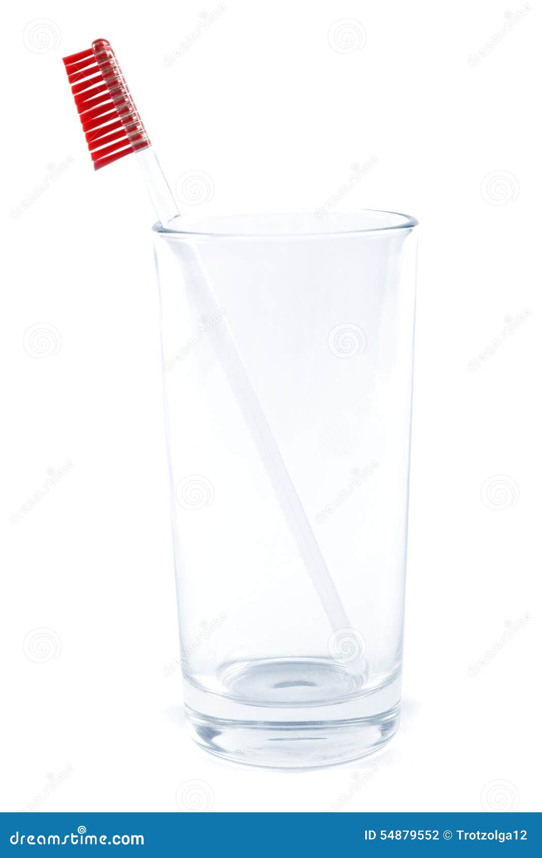 Toothbrush in a Glass on a White Background. Stock Photo - Image of ...