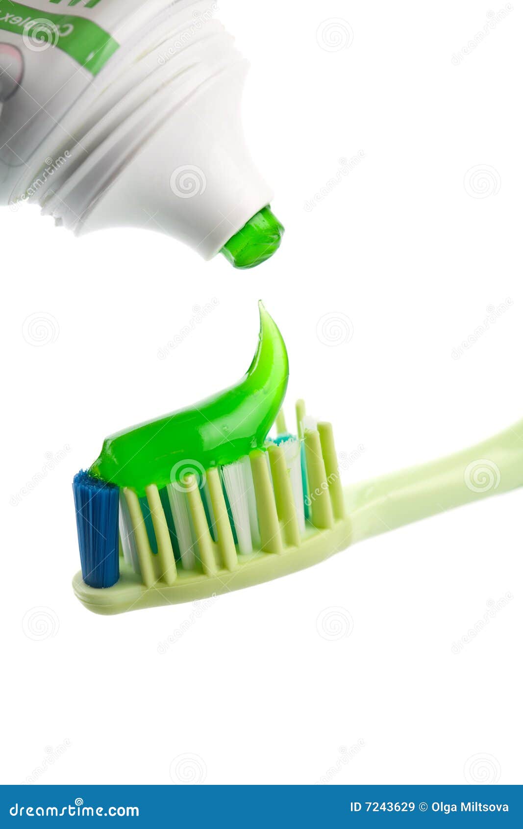 Toothbrush, Green Toothpaste and Tube Isolated Stock Image - Image of ...