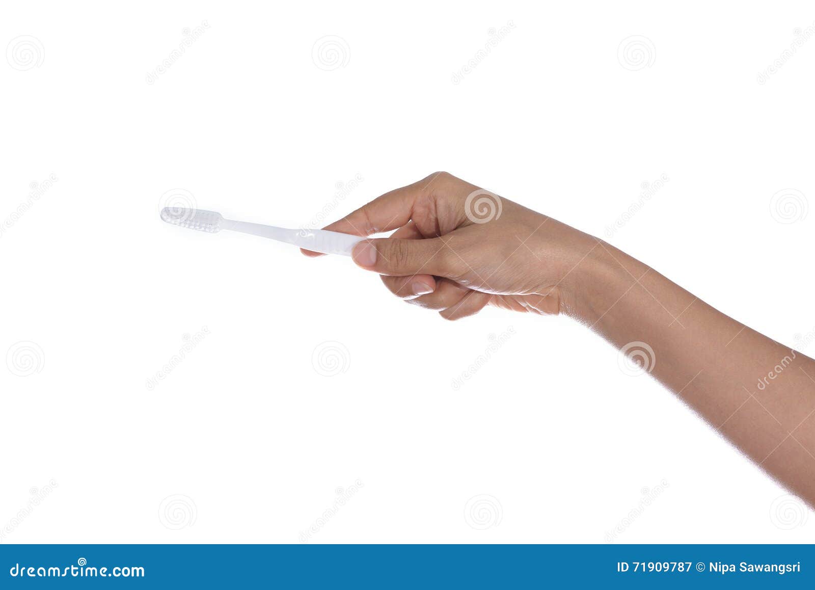 Toothbrush in Hand, Isolated on White Stock Image - Image of human ...