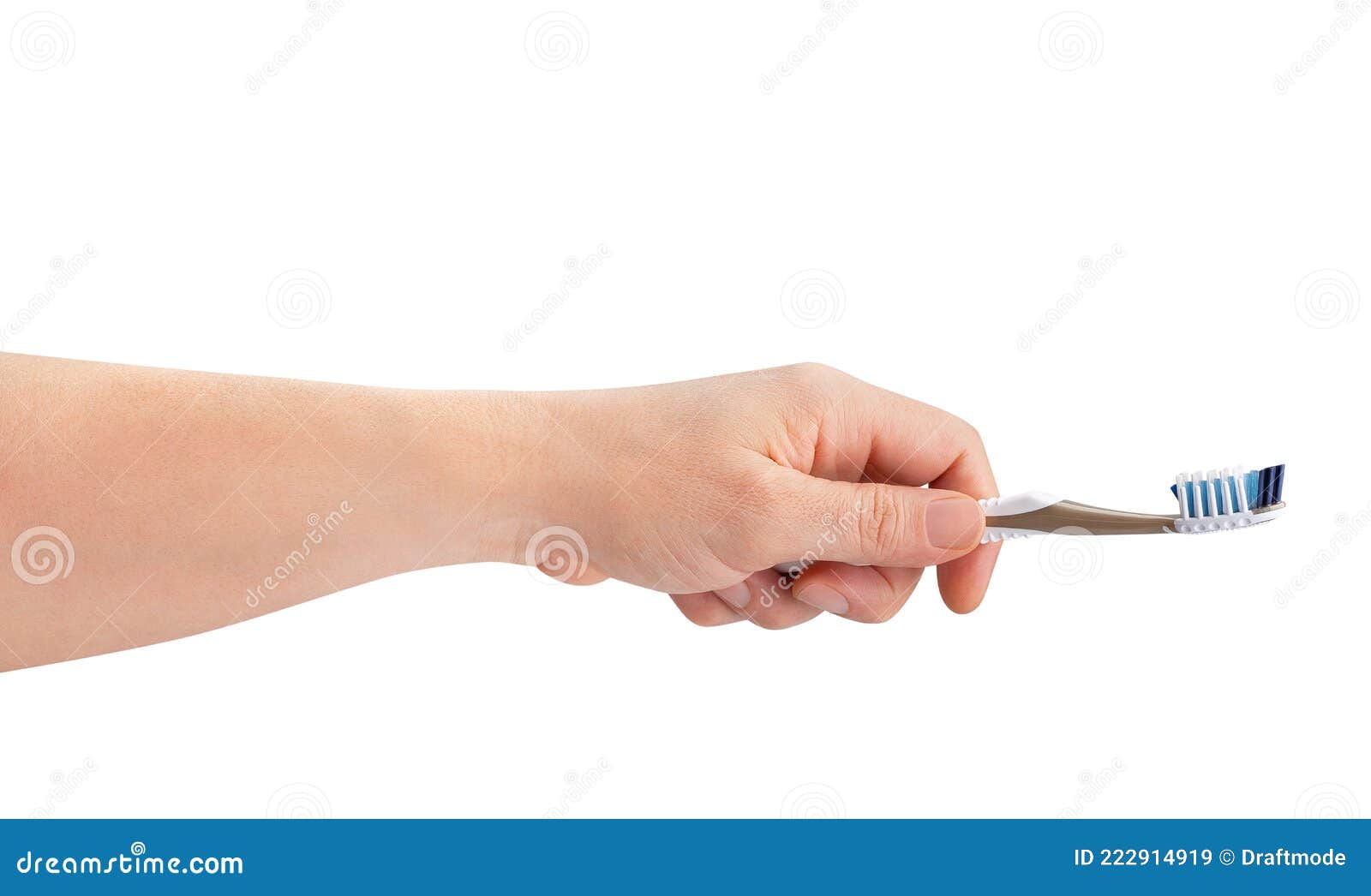 Toothbrush in hand stock image. Image of studio, path - 222914919