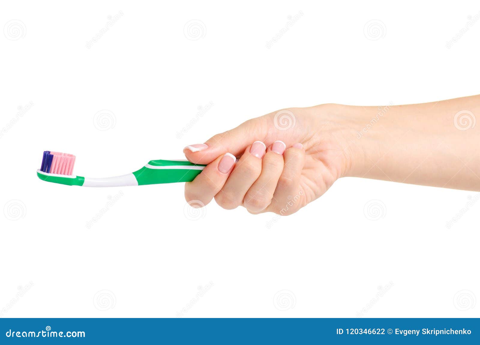 Toothbrush in hand stock photo. Image of object, morning - 120346622