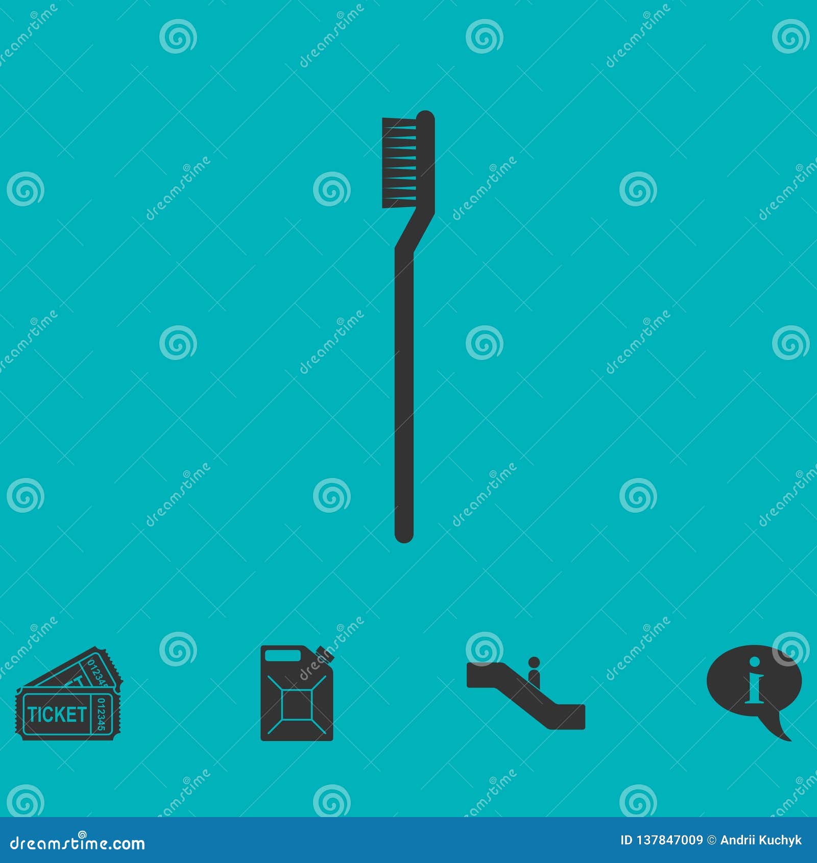 Toothbrush icon flat stock vector. Illustration of dent - 137847009