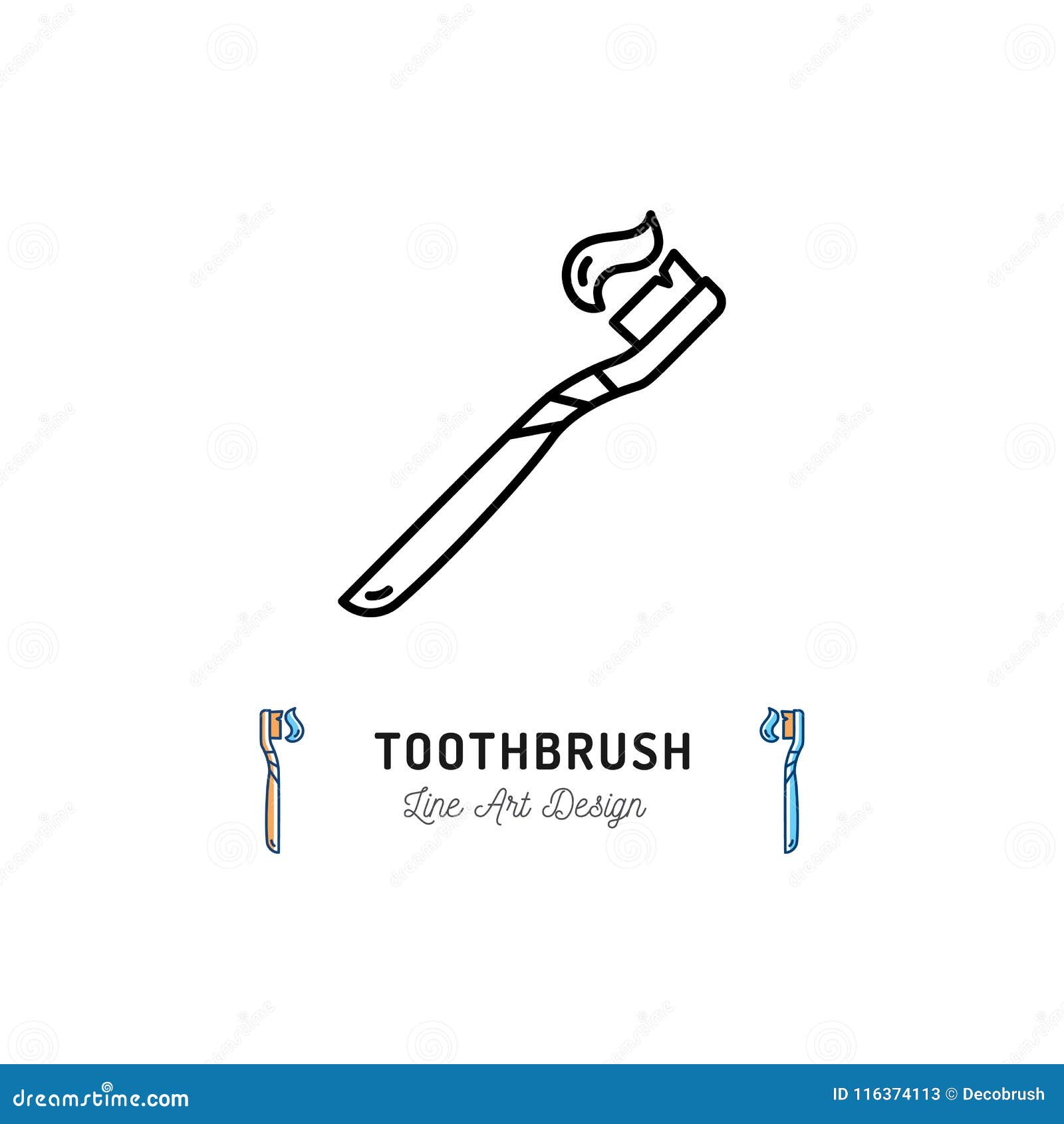 Toothbrush Icon.Toothpaste on Toothbrush Logo. Vector Illustration ...