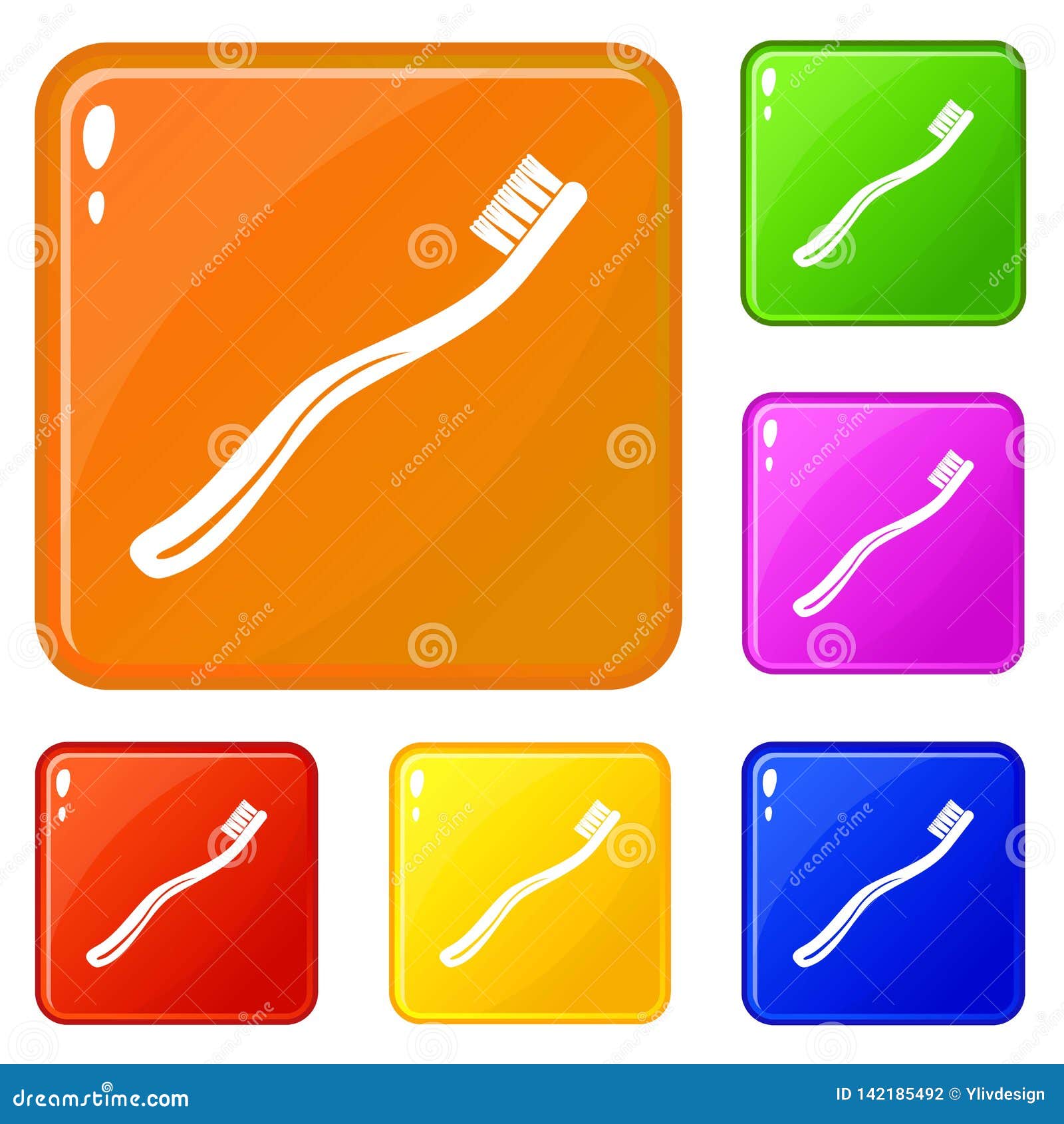 Toothbrush Icons Set Vector Color Stock Vector - Illustration of ...